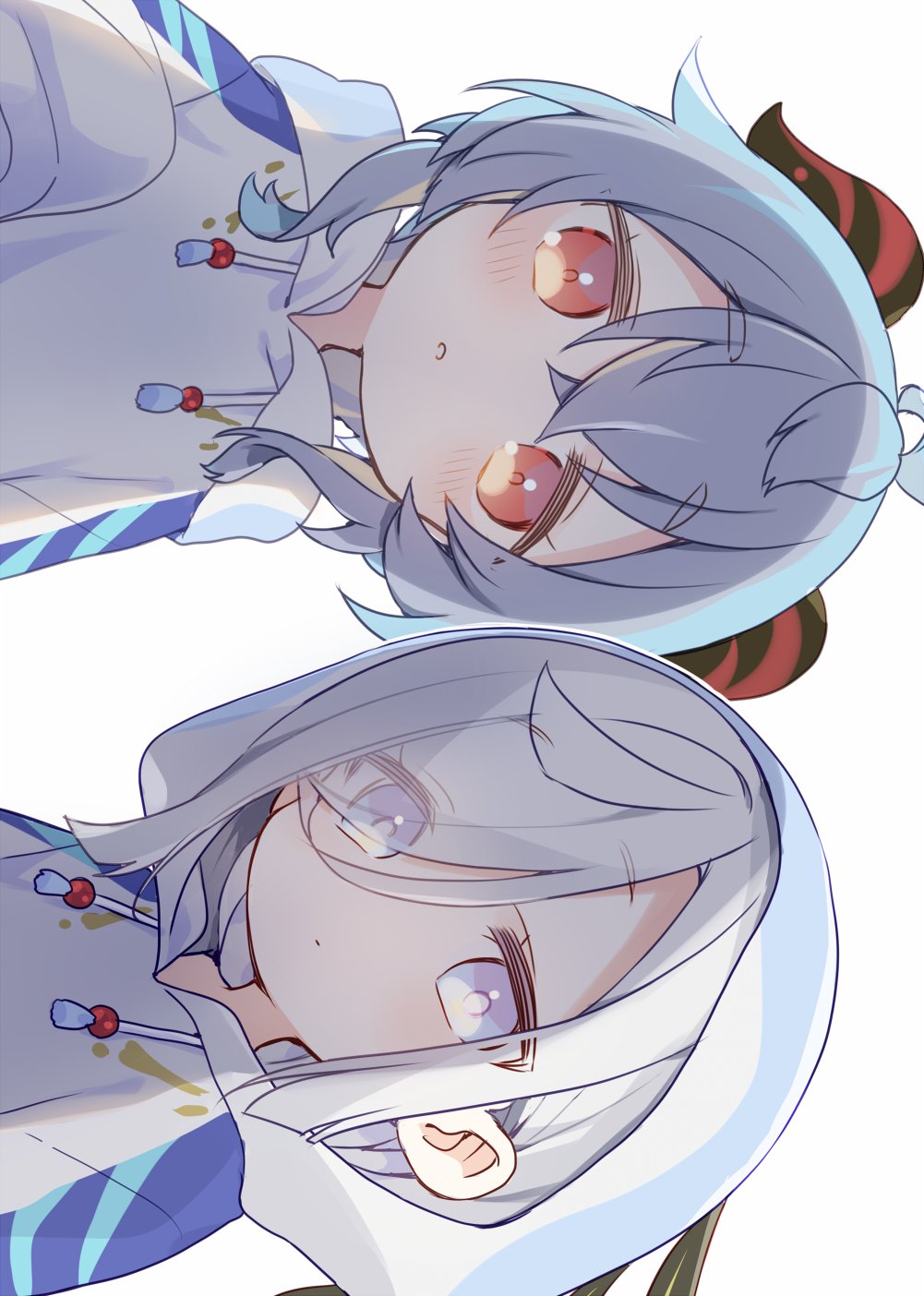 The Big ImageBoard (TBIB) - 2girls aged down ahoge backlighting blue eyes blush commentary ...