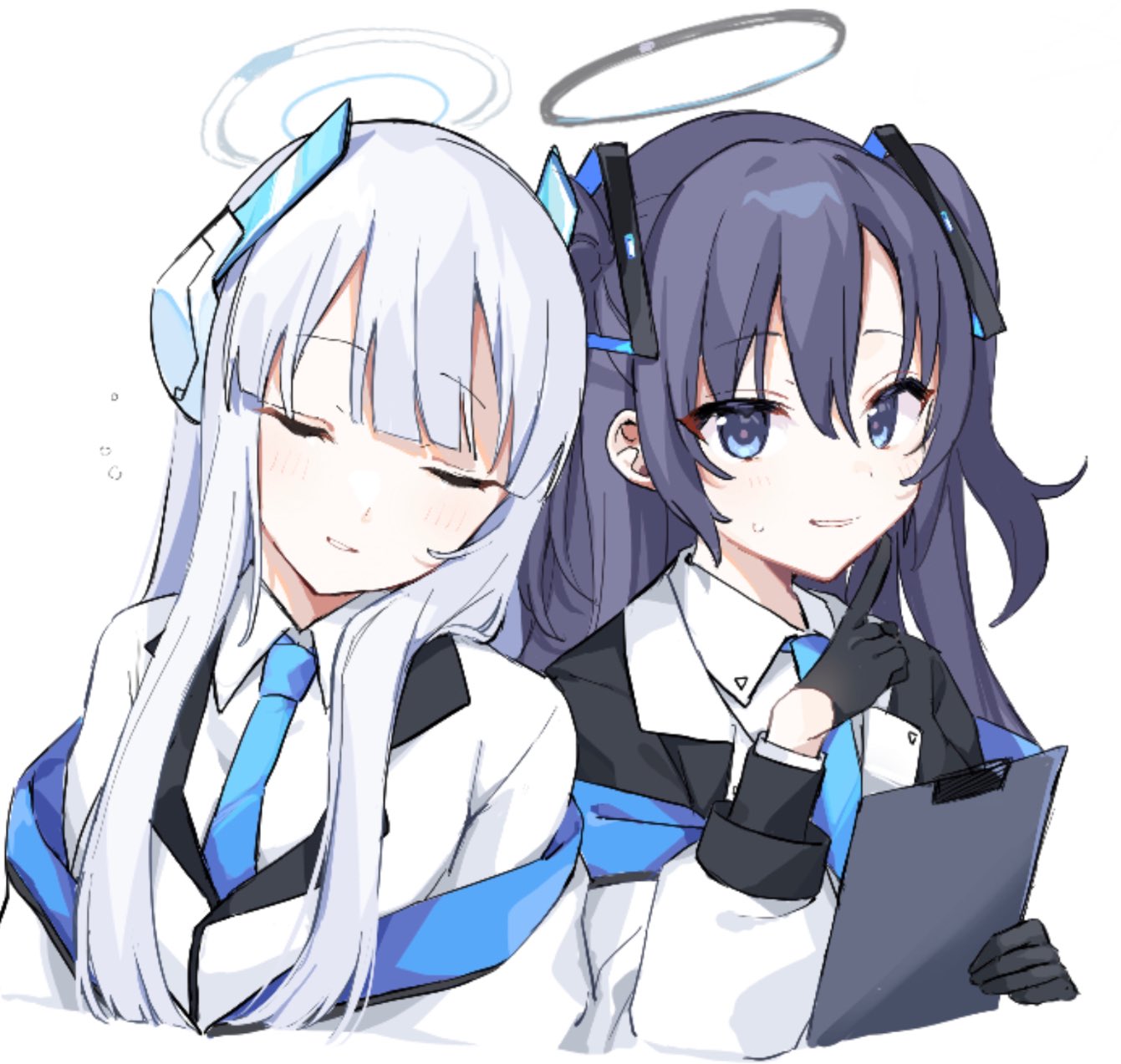 The Big ImageBoard (TBIB) - 2girls bangs black gloves black suit blue archive blue eyes blue ...