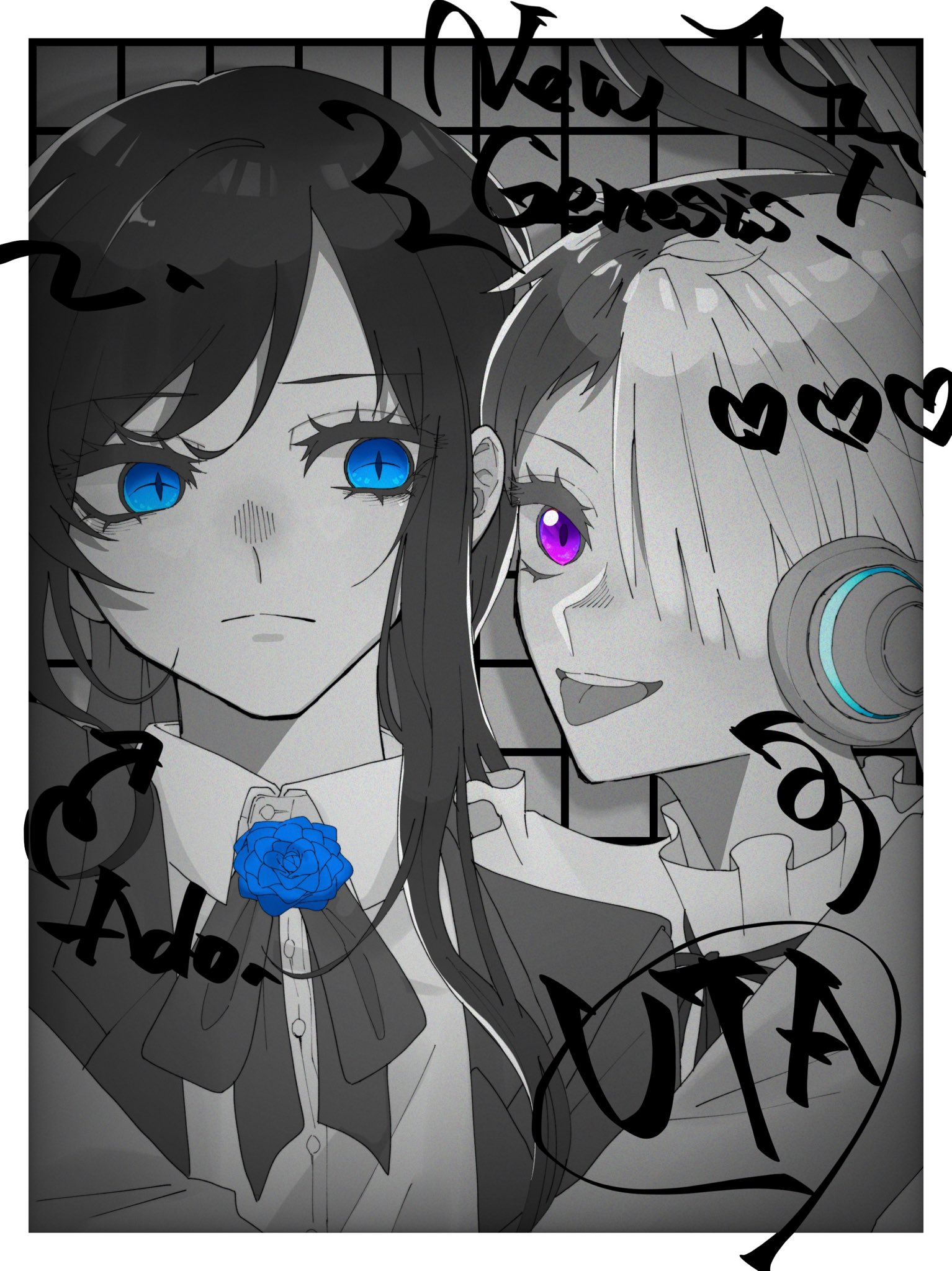 The Big ImageBoard (TBIB) - 2girls ado (utaite) blue eyes blue flower ...