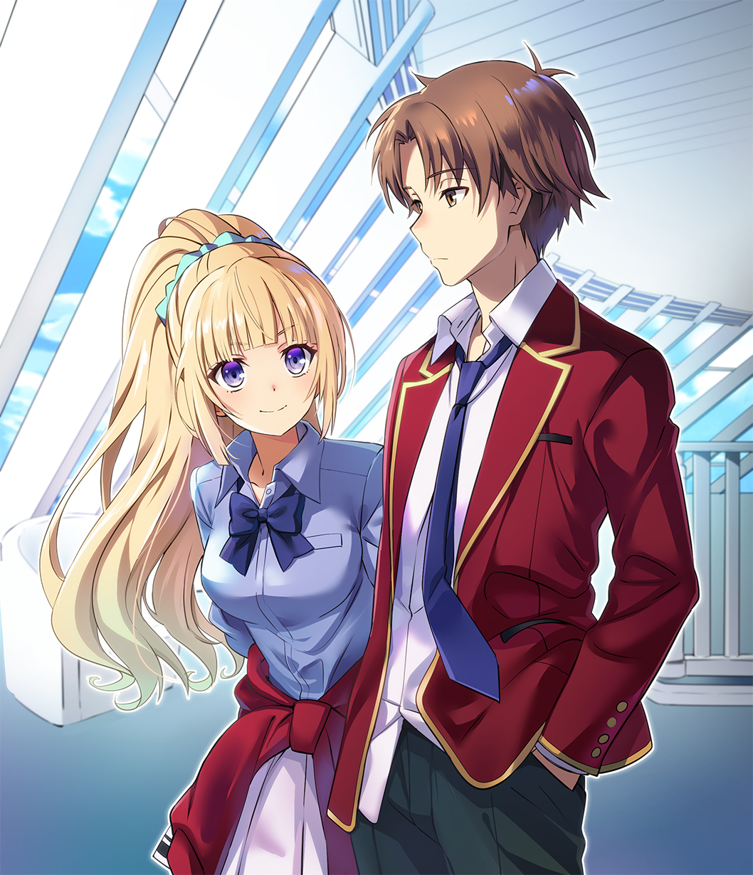 The Big ImageBoard (TBIB) - 1boy 1girl advanced nurturing high school uniform aqua scrunchie ...