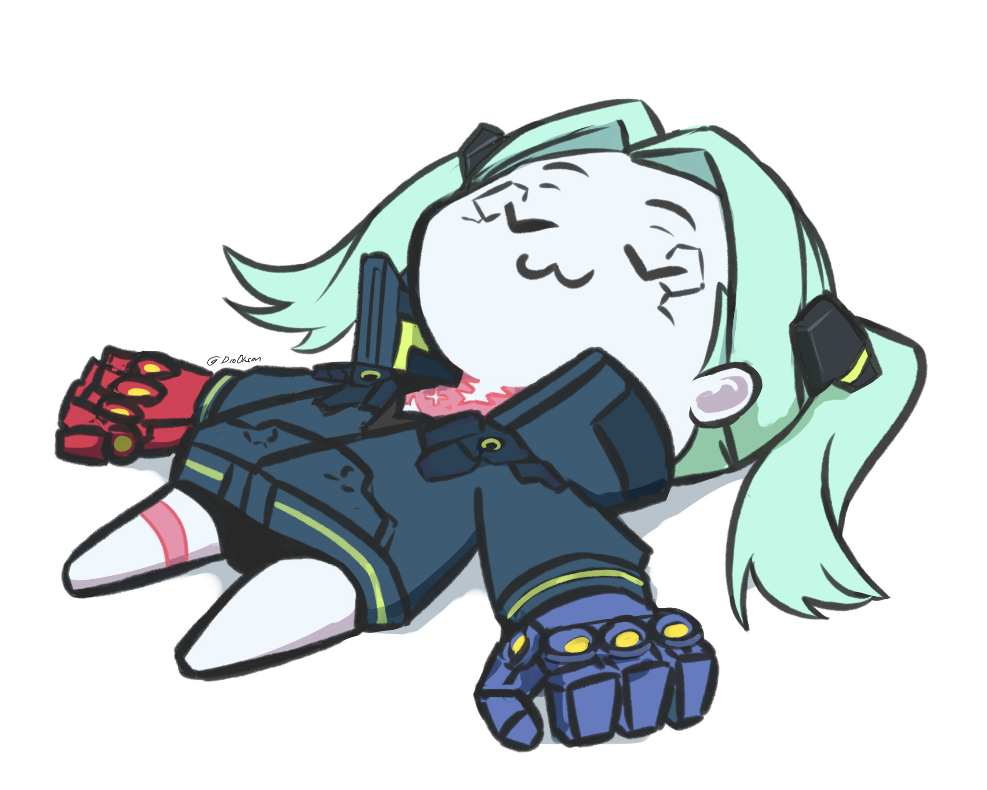 The Big ImageBoard (TBIB) - 1girl chibi closed eyes cyberpunk (series ...