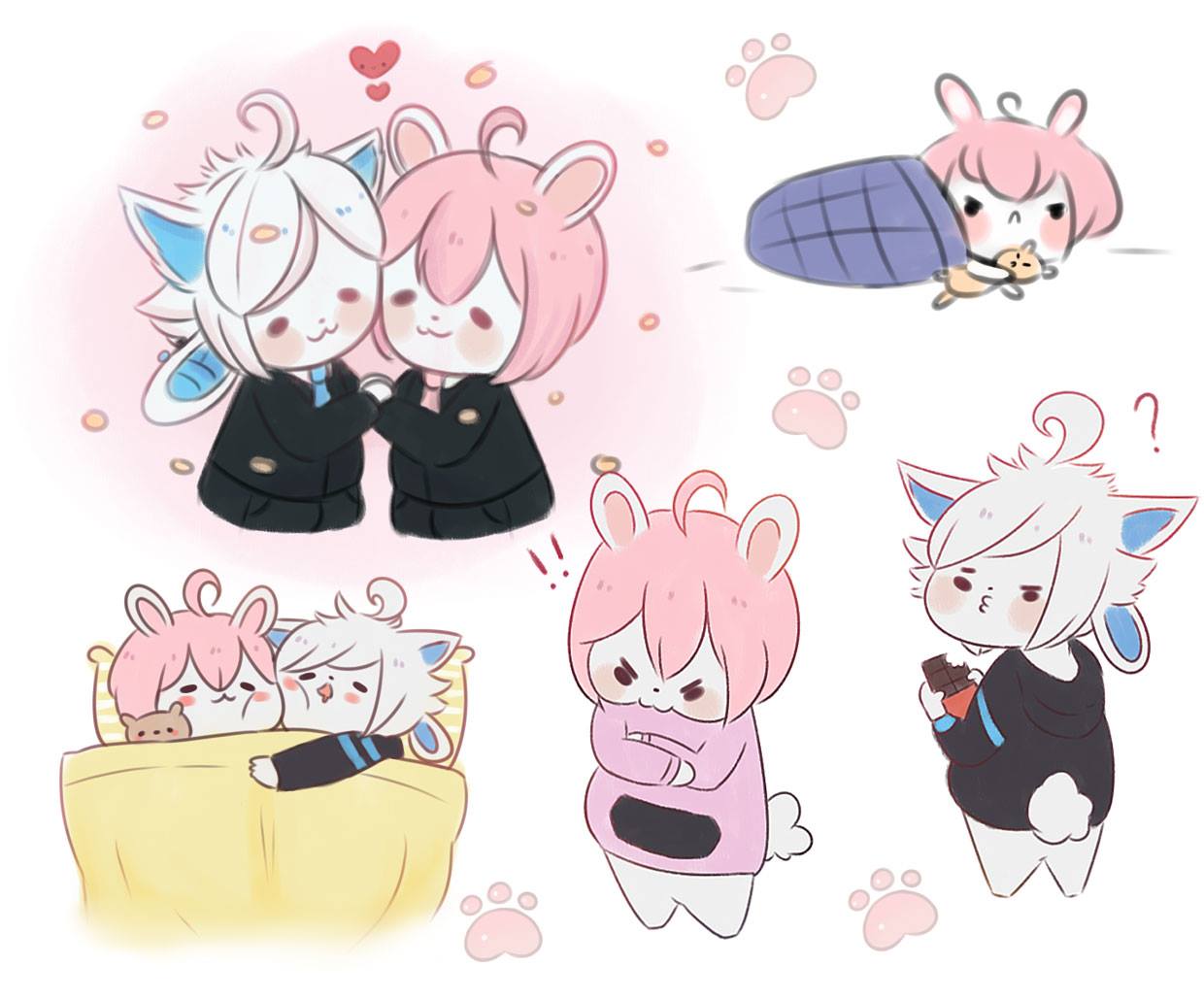 The Big ImageBoard (TBIB) - anthro canid canine chibi duo exclamation ...