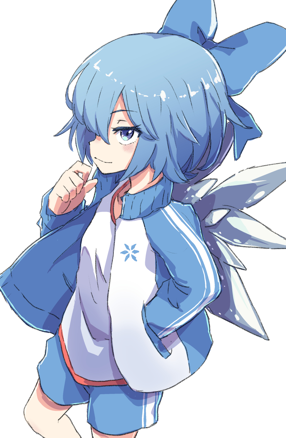 The Big ImageBoard (TBIB) - 1girl alternate costume blue bow blue eyes blue hair blue jacket ...