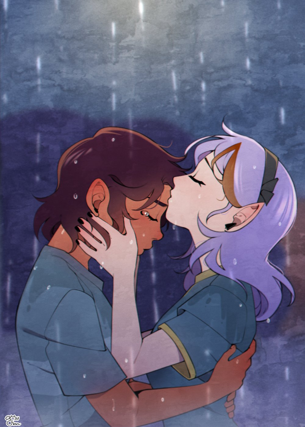 The Big ImageBoard (TBIB) - 2girls amity blight black hairband brown hair closed eyes couple ...