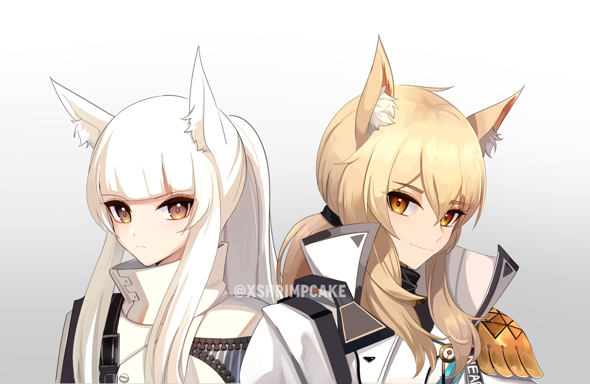 The Big ImageBoard (TBIB) - 2girls animal ear fluff animal ears arknights armor blunt bangs ...