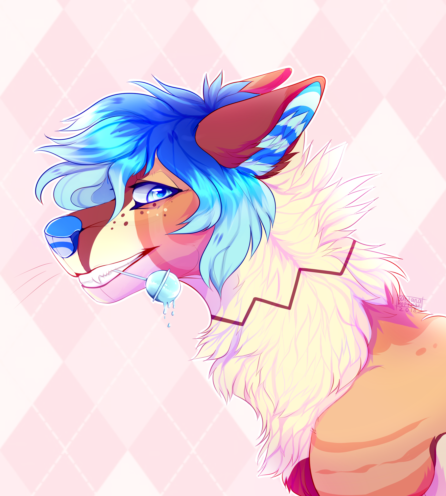 The Big ImageBoard (TBIB) - 2018 abstract background blue eyes blue hair blue nose brown body ...