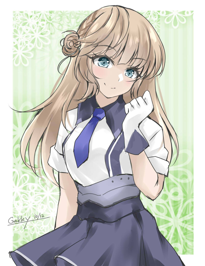 The Big ImageBoard (TBIB) - 1girl blue eyes blue necktie blue skirt braid commentary request ...