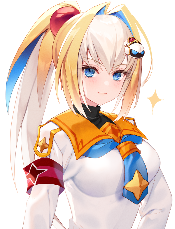 The Big ImageBoard (TBIB) - 1girl armband blonde hair blue eyes blue hair blue necktie ...