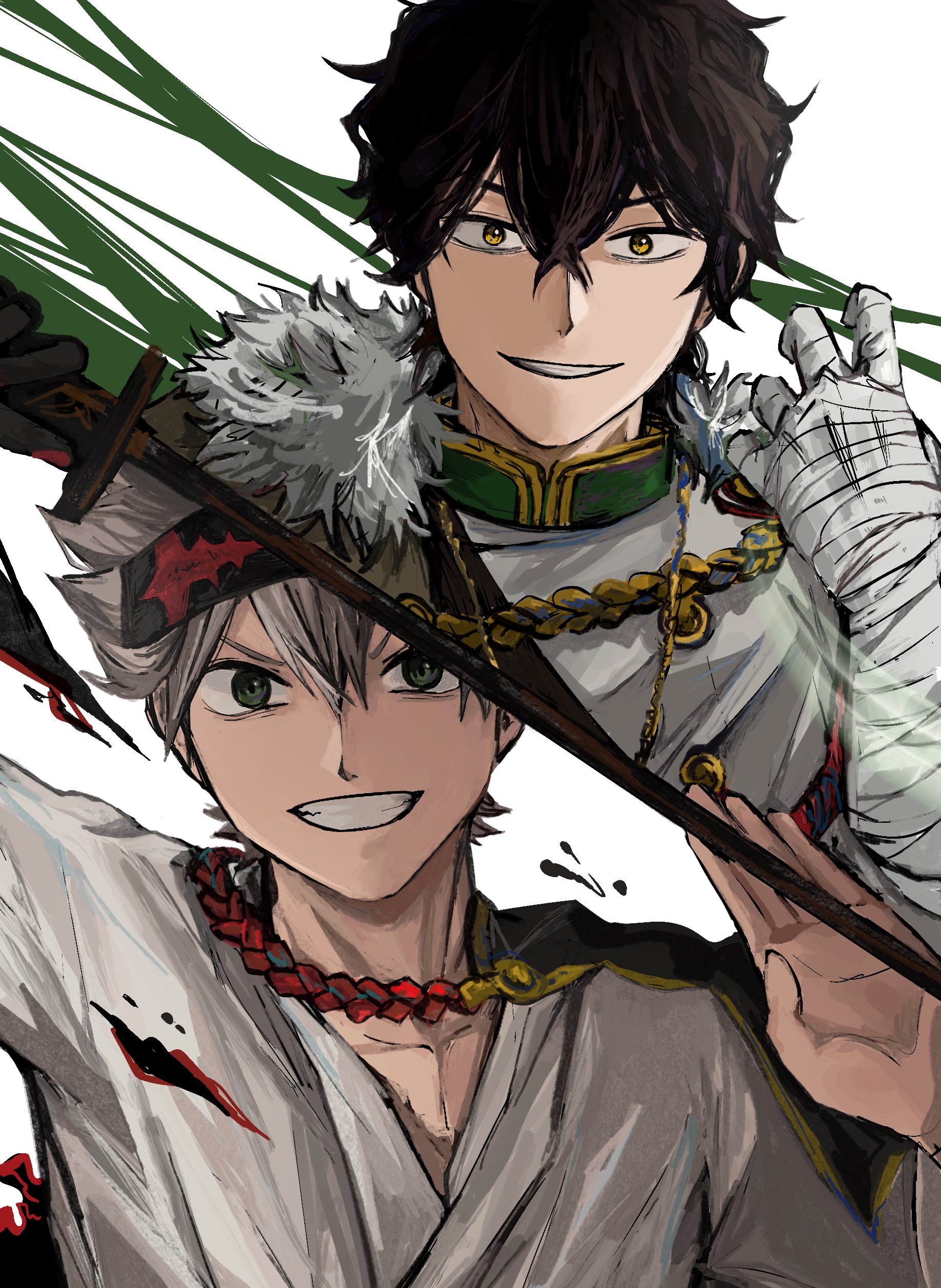 The Big ImageBoard (TBIB) - 2boys absurdres asta (black clover) bandaged arm bandages black ...