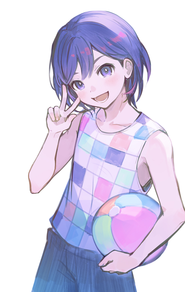 The Big ImageBoard (TBIB) - 1boy ball bright pupils collarbone holding ...