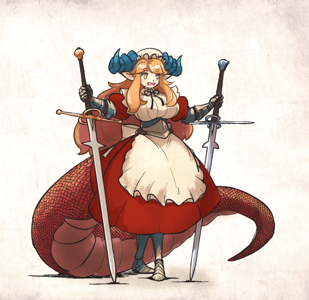 The Big ImageBoard (TBIB) - 1girl apron armor armored boots armored ...