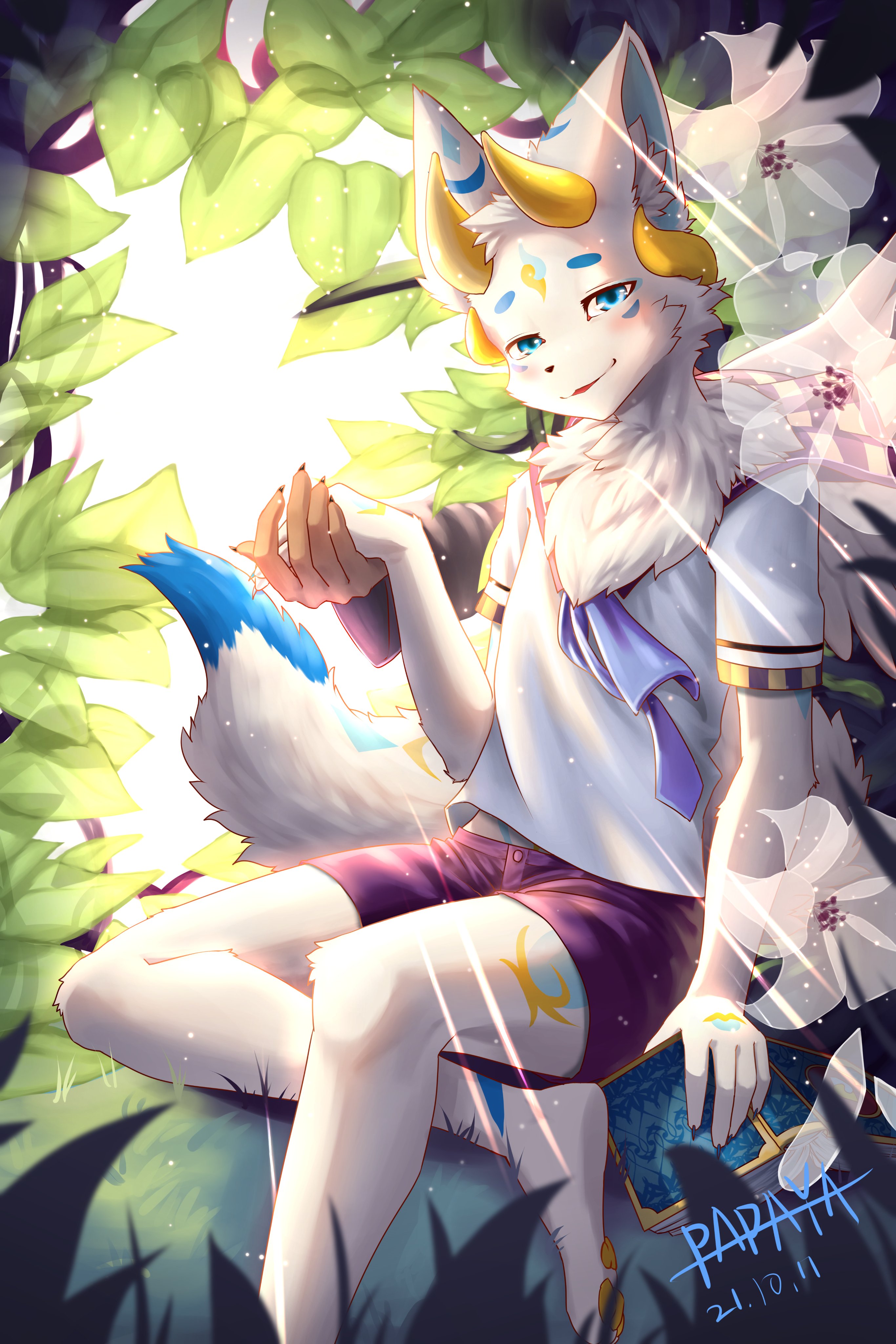 The Big ImageBoard (TBIB) - 2021 4 horns absurd res anthro black eyes blue body blue clothing ...