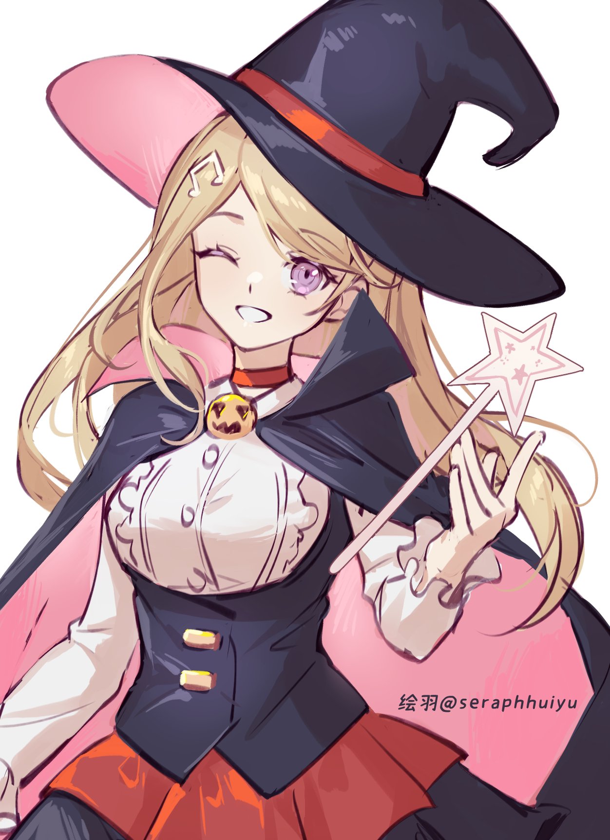The Big ImageBoard (TBIB) - 1girl akamatsu kaede black cape black hat black skirt breasts cape ...