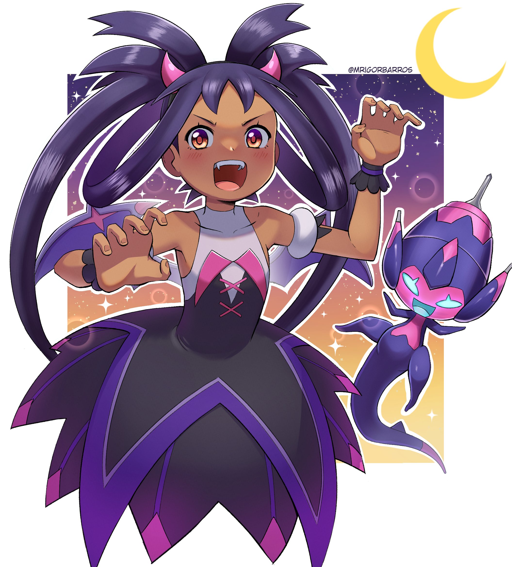 The Big ImageBoard (TBIB) - 1girl crescent dark-skinned female dark ...