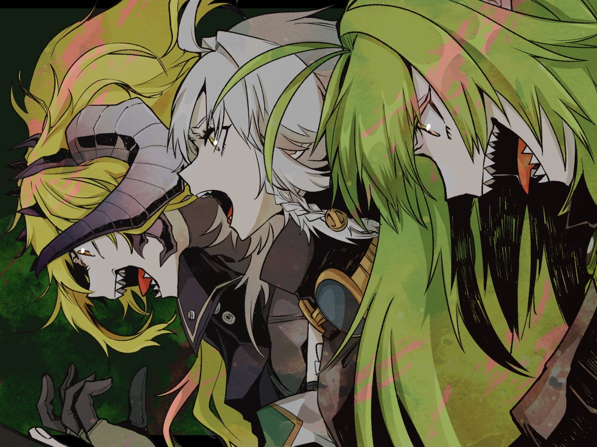 The Big ImageBoard (TBIB) - 3girls ahoge ant arknights ban syou black gloves blonde hair braid ...