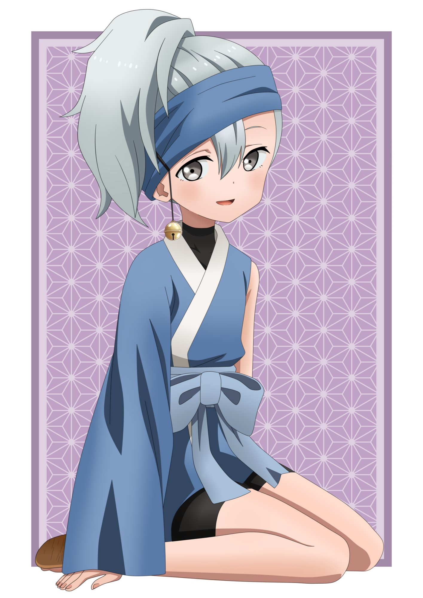 The Big ImageBoard (TBIB) - 1girl asa no ha (pattern) asymmetrical ...