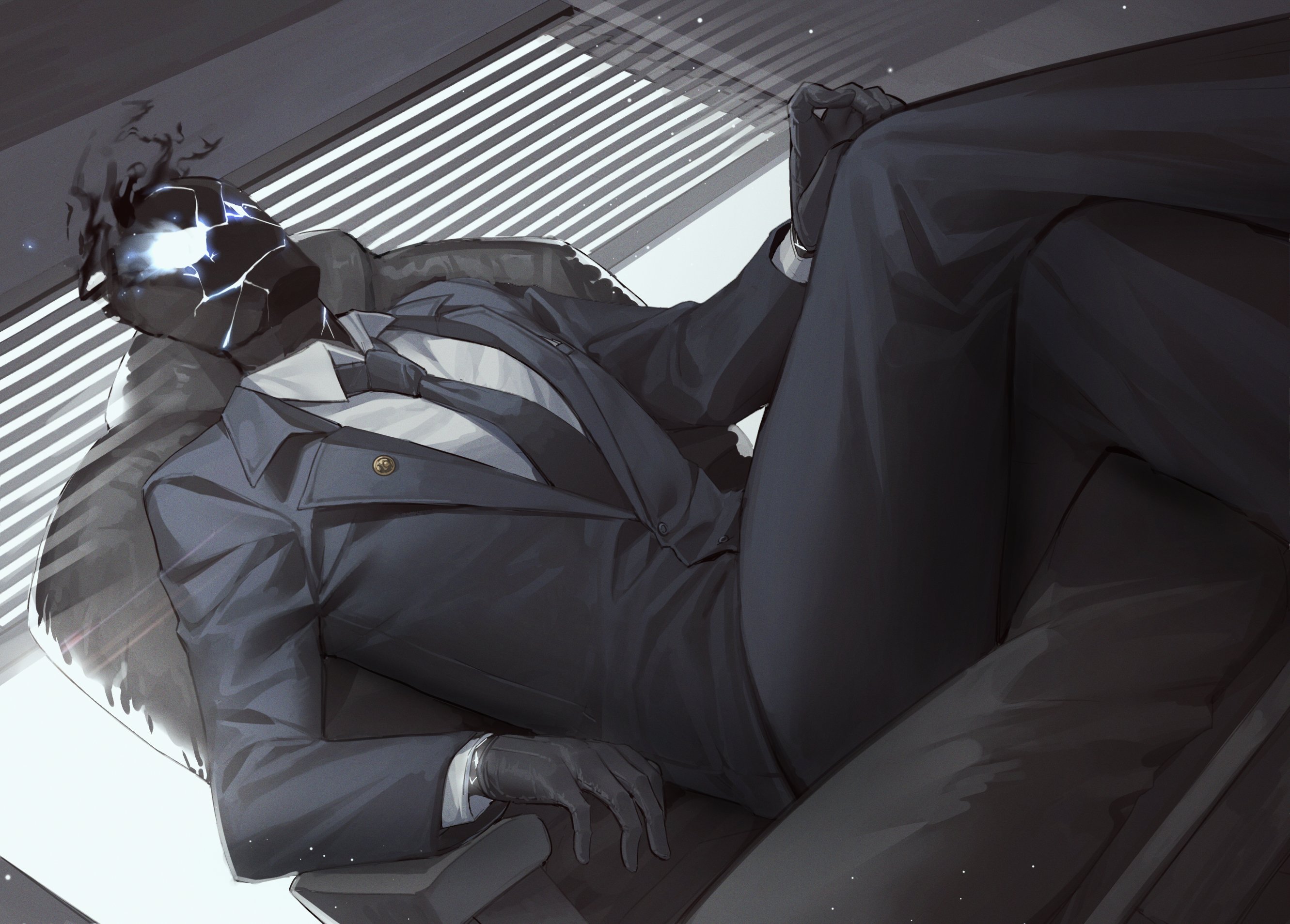 The Big ImageBoard (TBIB) - black gloves black necktie black pants black suit black suit (blue ...