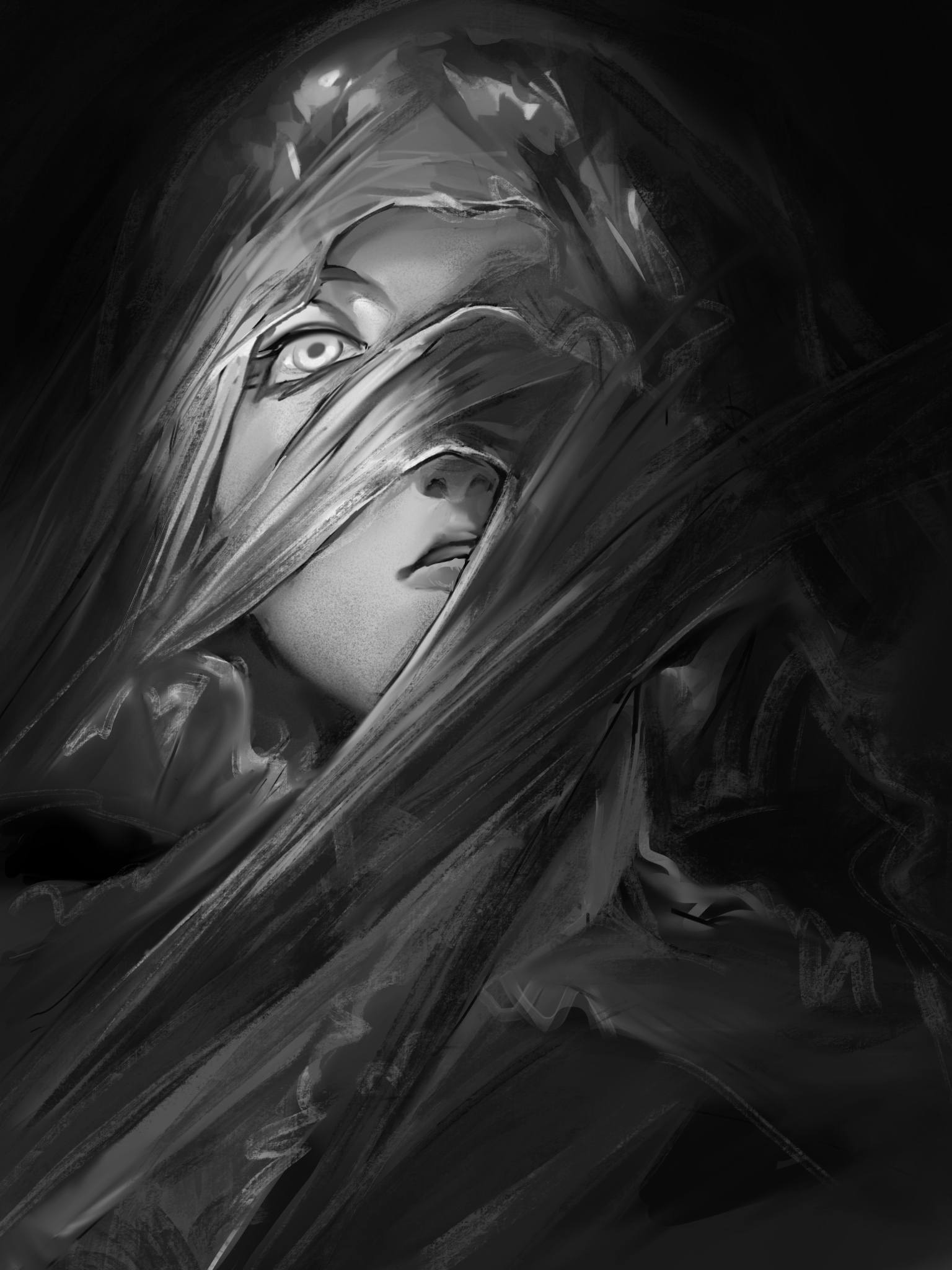 The Big ImageBoard (TBIB) - 1other androgynous eyelashes greyscale highres houseki no kuni ...