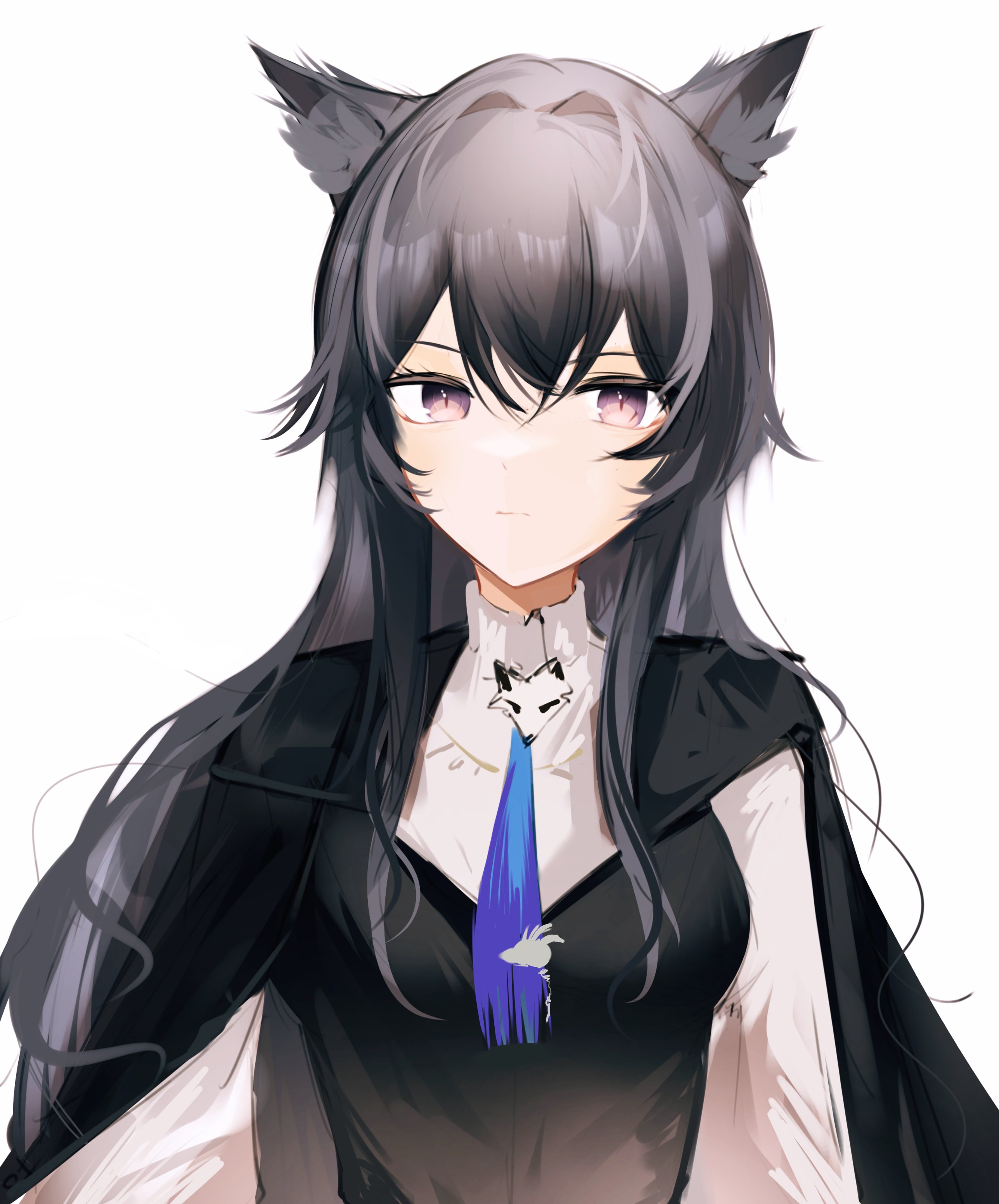 The Big ImageBoard (TBIB) - 1girl absurdres arknights black cape black hair black vest cape ...