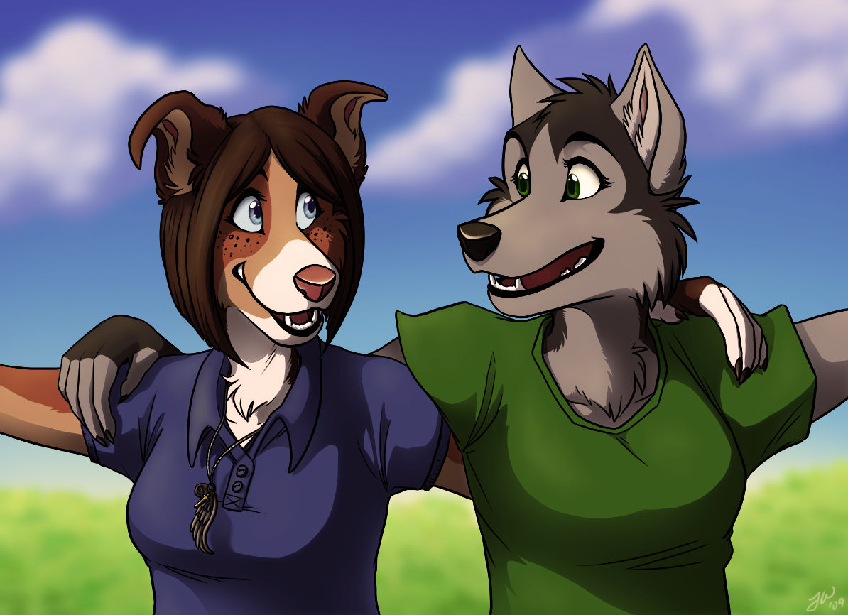 The Big ImageBoard (TBIB) - anthro barkback canid canine canis clothing cloud duo mammal shirt ...