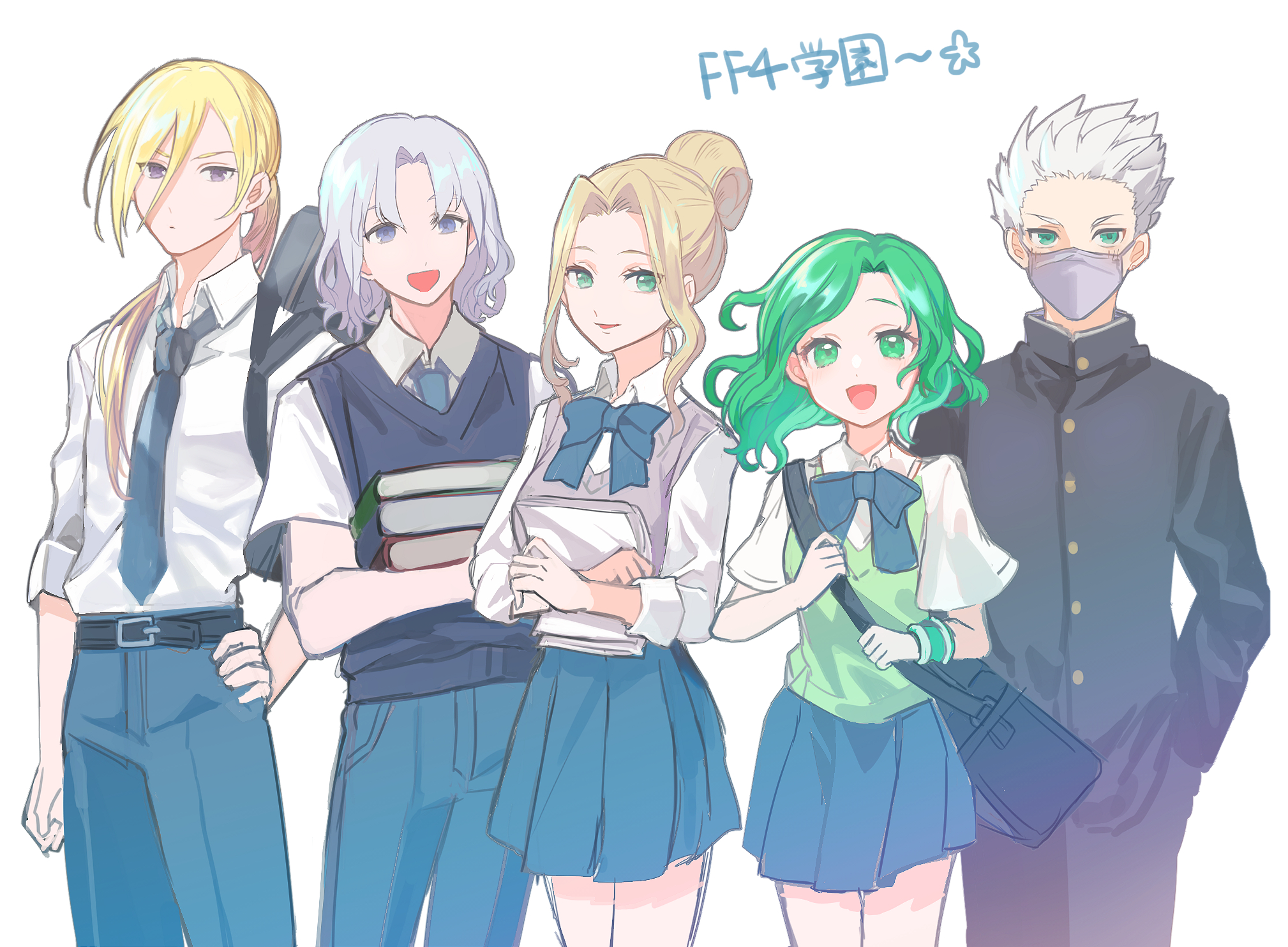 The Big ImageBoard (TBIB) - 2girls 3boys blonde hair book cain highwind ...