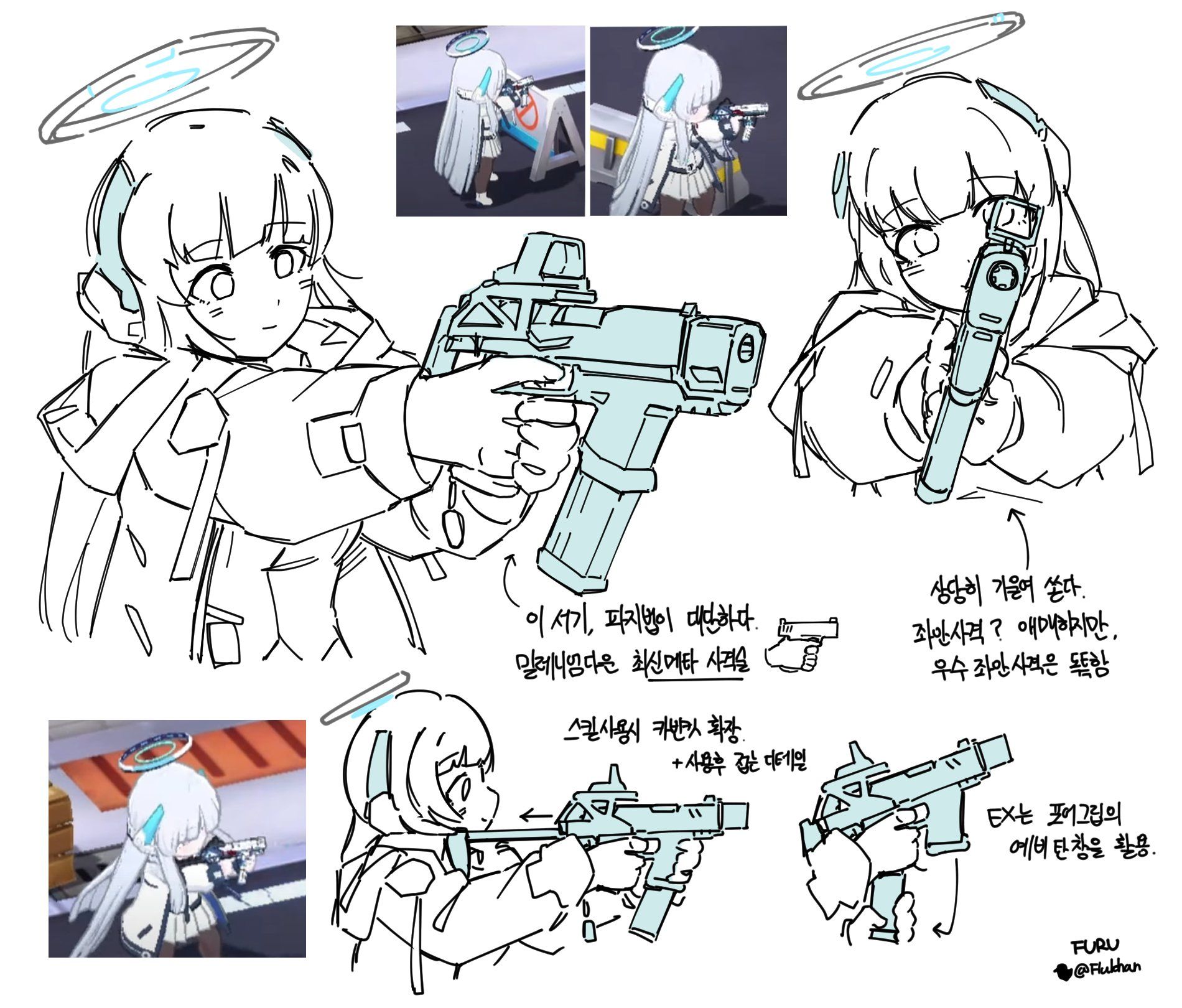 The Big ImageBoard (TBIB) - blue archive gun handgun highres noa (blue ...