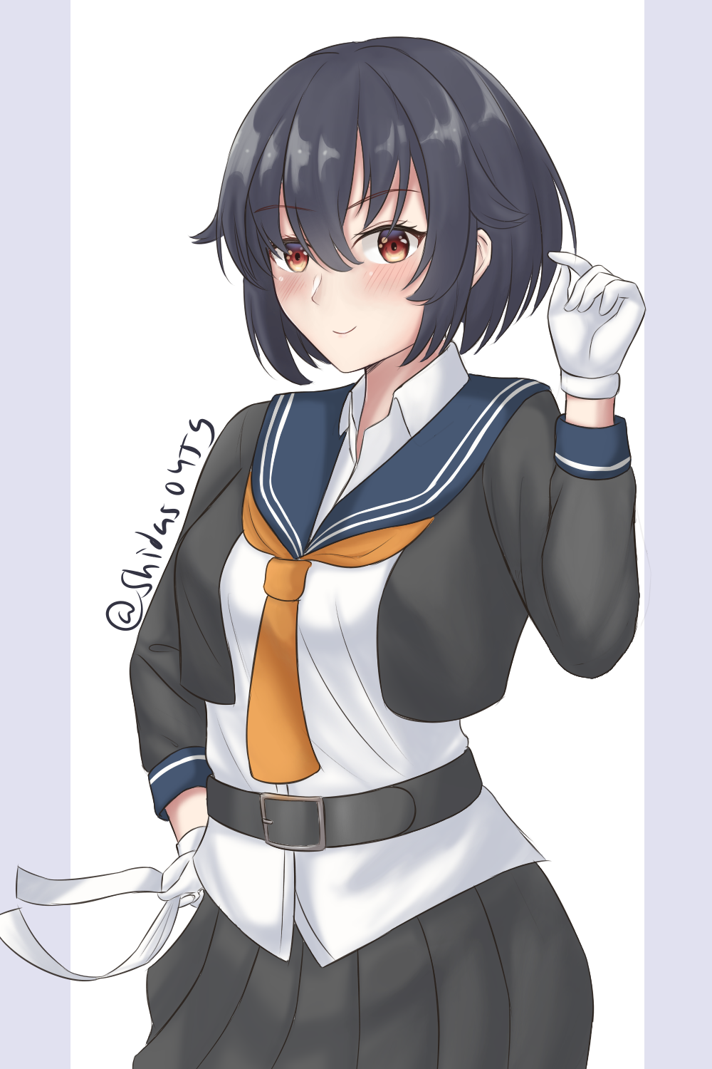 The Big ImageBoard (TBIB) - alternate hair length alternate hairstyle belt black hair blush ...