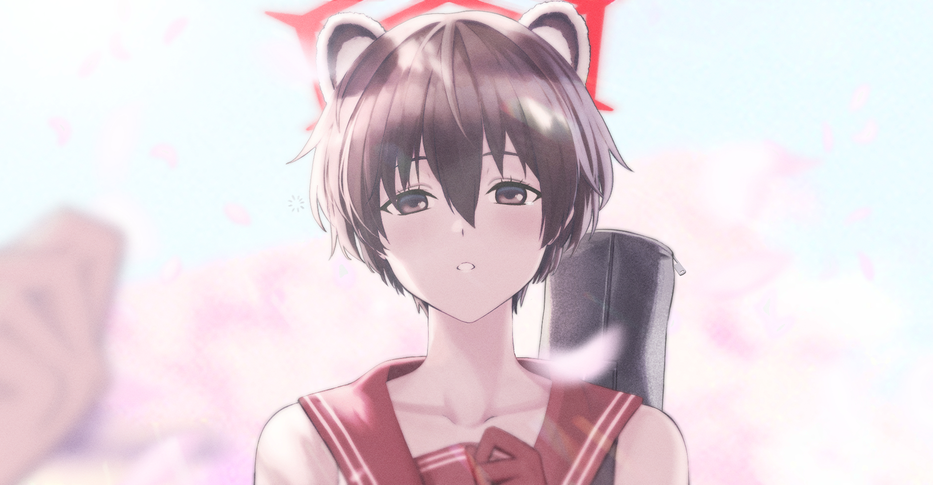 The Big ImageBoard (TBIB) - 1girl animal ears bag black bag black hair blue archive blurry ...