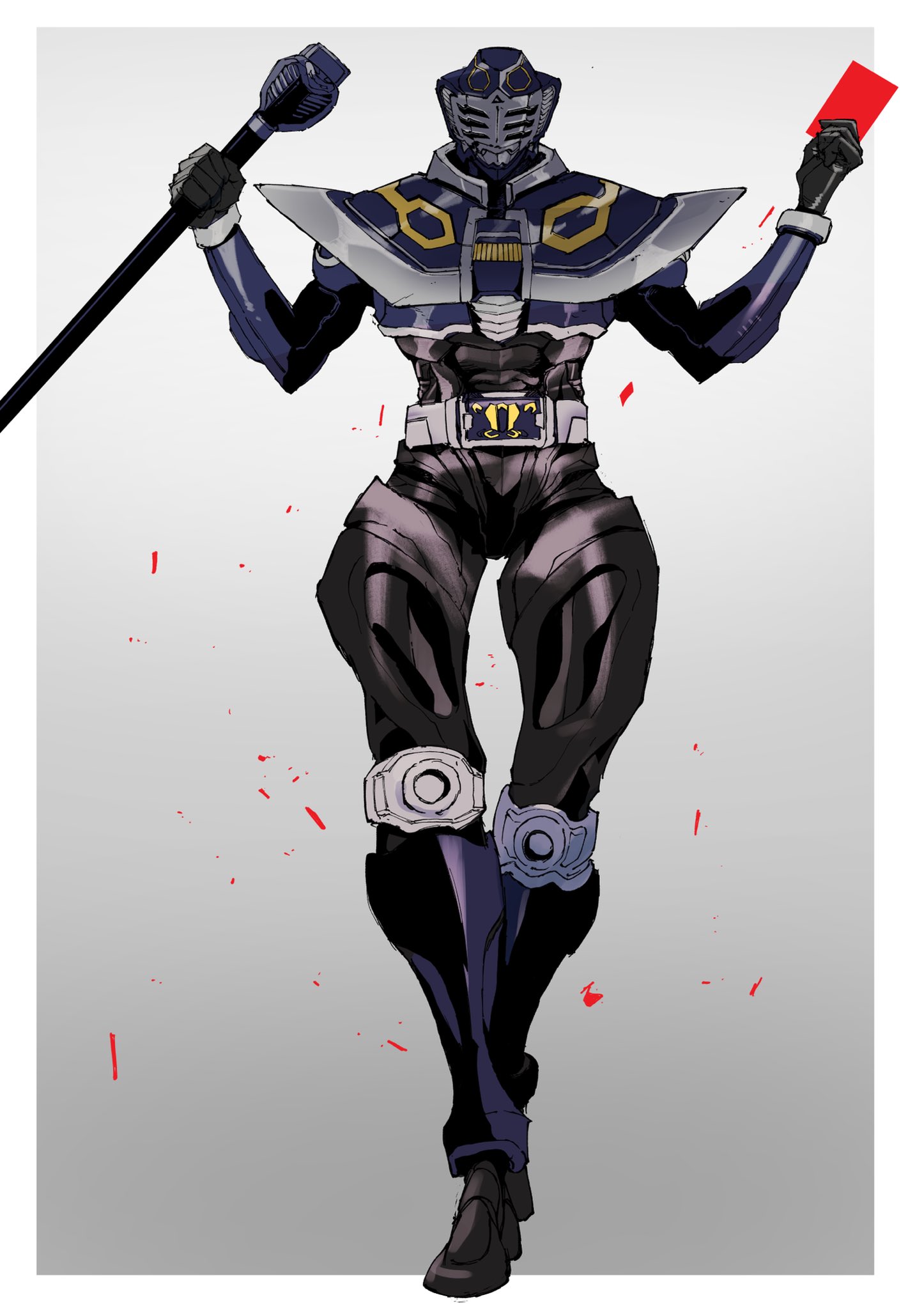 The Big ImageBoard (TBIB) - 1boy advent card armor belt bodysuit cane ...