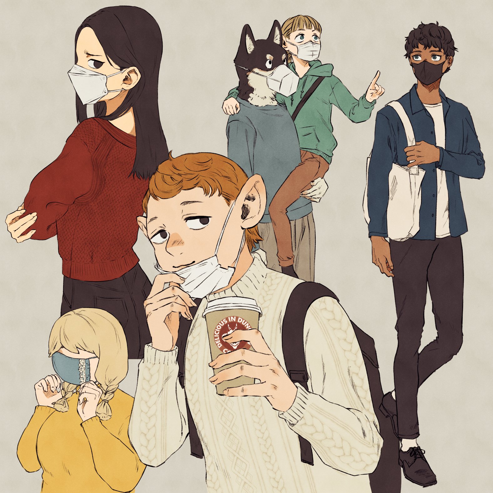 The Big ImageBoard (TBIB) - 2girls 4boys alternate species black hair blonde hair blue eyes ...