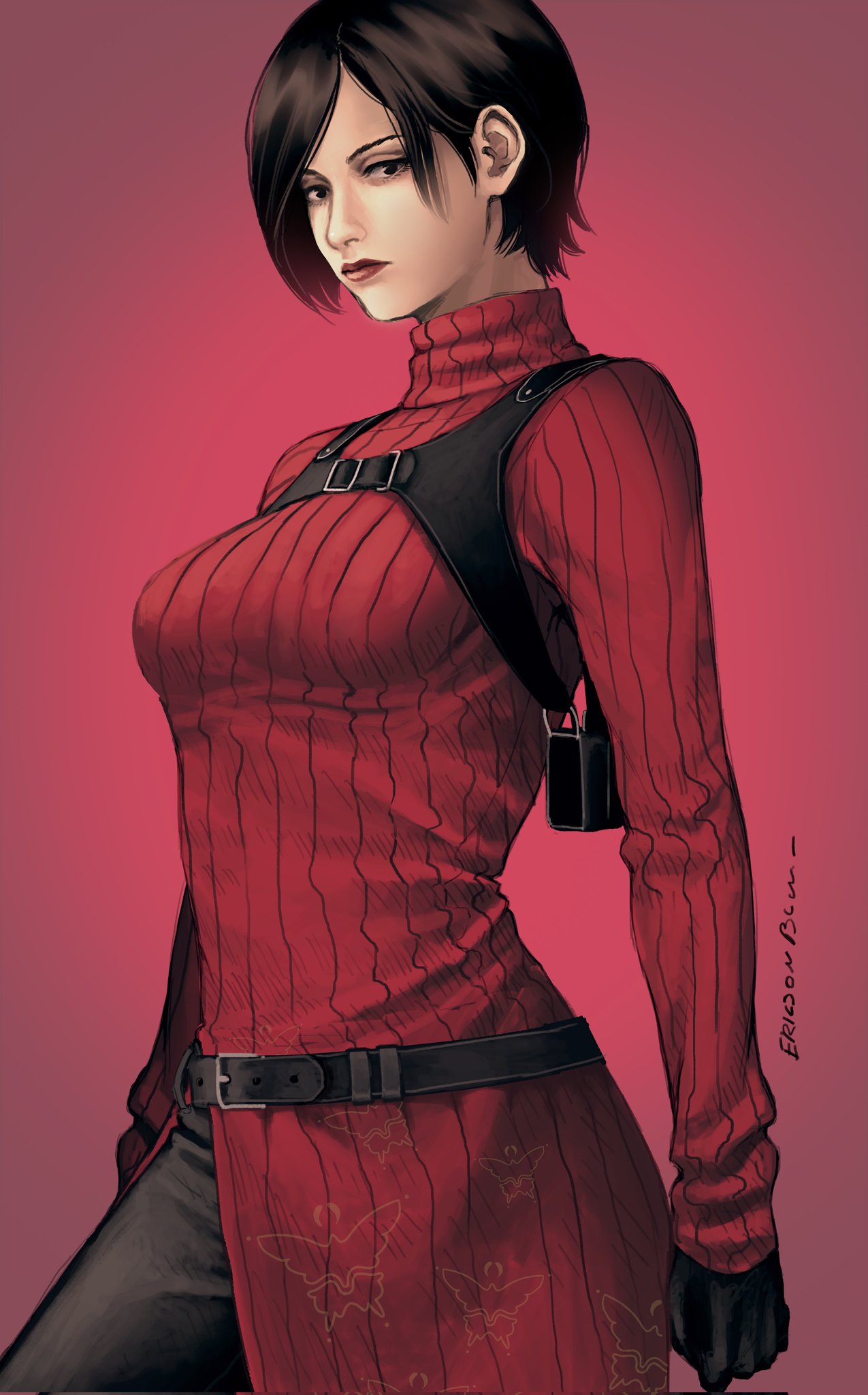 The Big ImageBoard (TBIB) - 1girl ada wong artist name belt belt buckle black belt black eyes ...