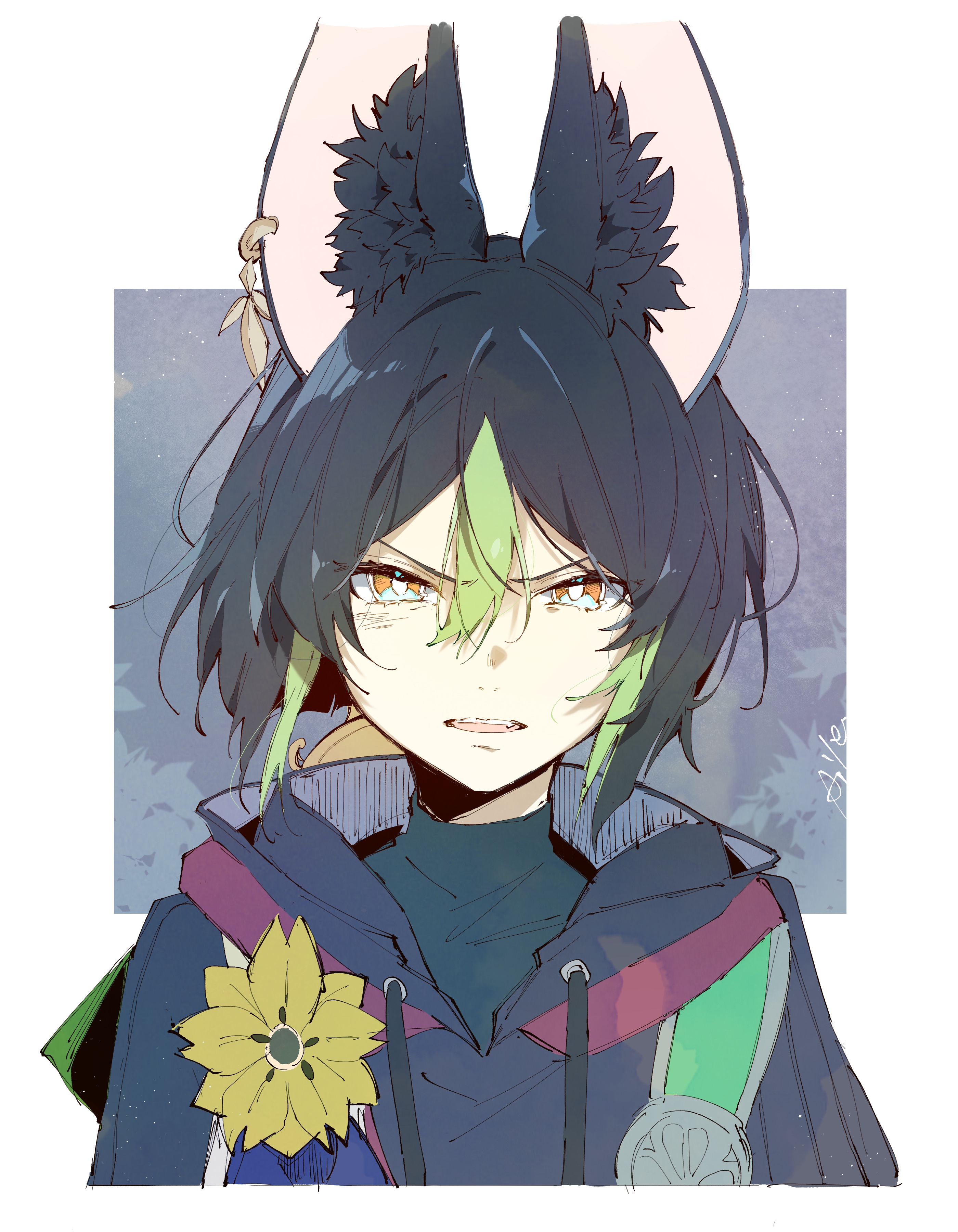 The Big ImageBoard (TBIB) - 1boy absurdres angry animal ear fluff animal ears bangs black hair ...