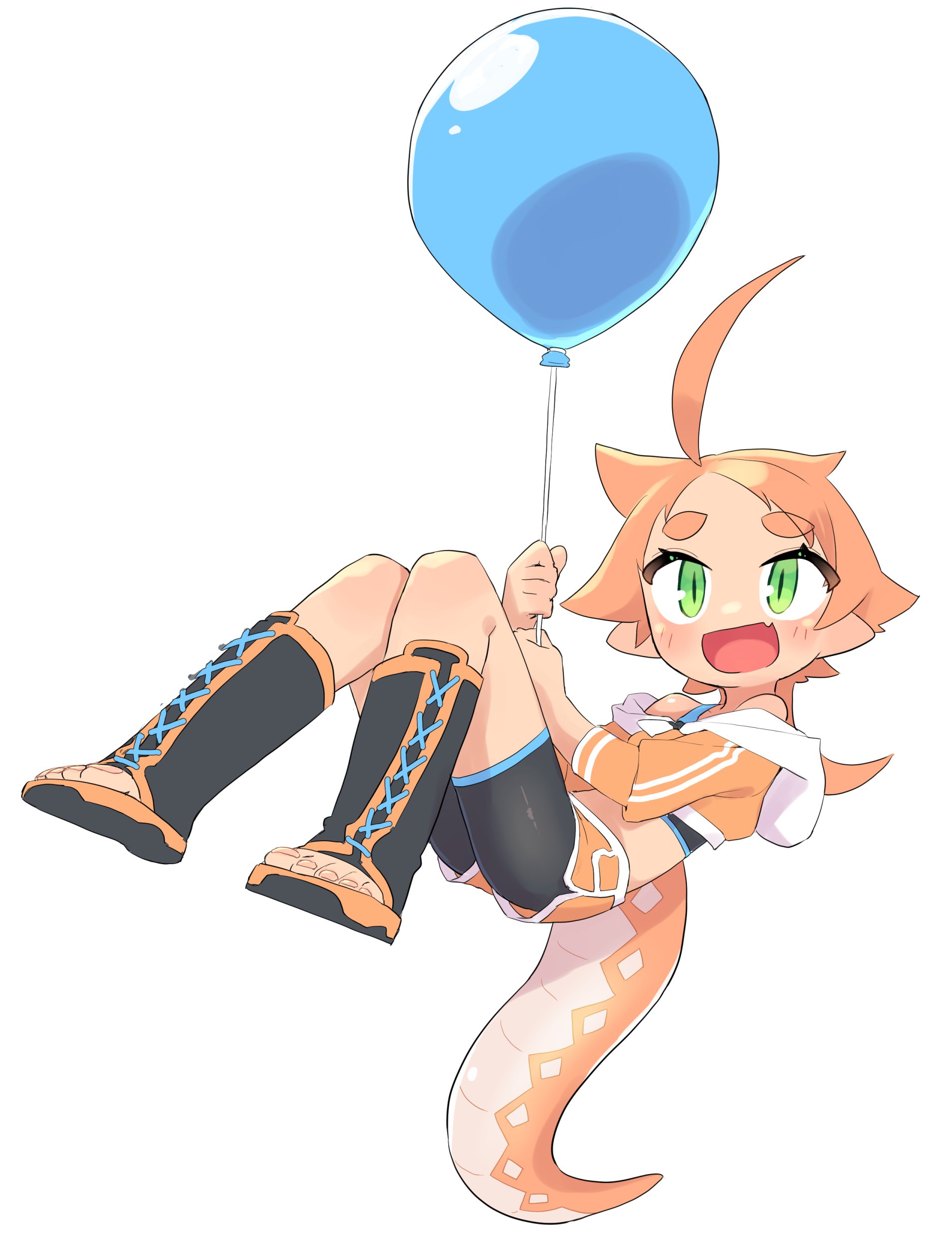 The Big ImageBoard (TBIB) - 1girl :d absurdres ahoge balloon bike shorts black footwear black ...