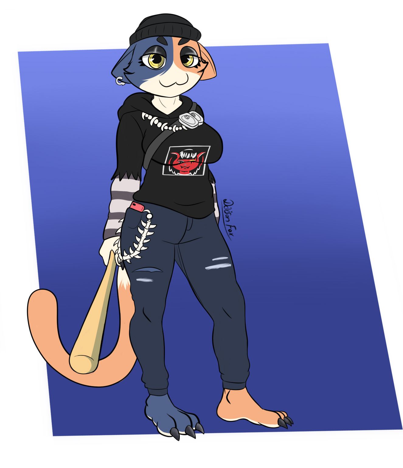 The Big ImageBoard (TBIB) - 3 toes anthro bat (object) black clothing black hoodie black topwear ...