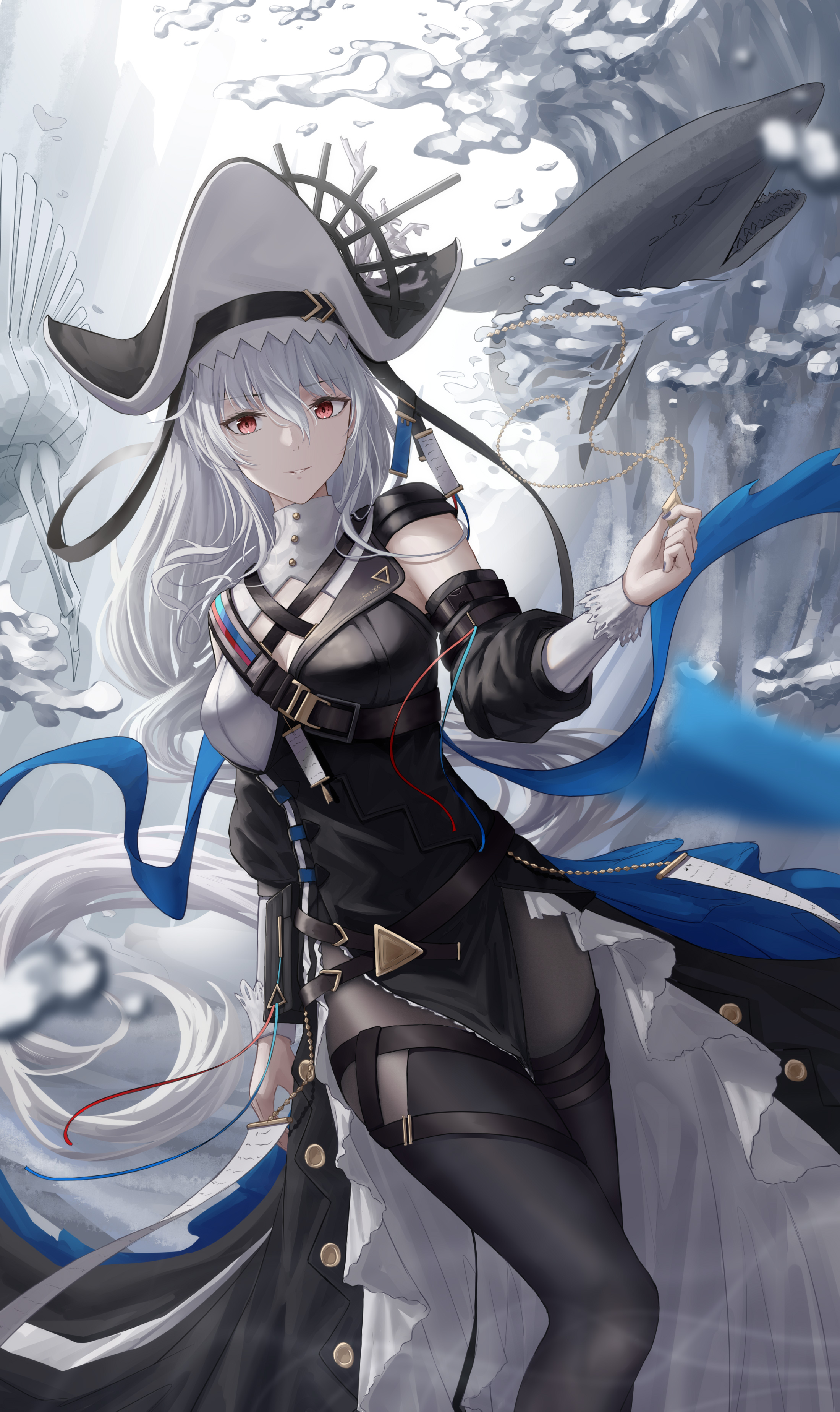 The Big ImageBoard (TBIB) - 1girl absurdres arknights black dress black hat black pantyhose ...