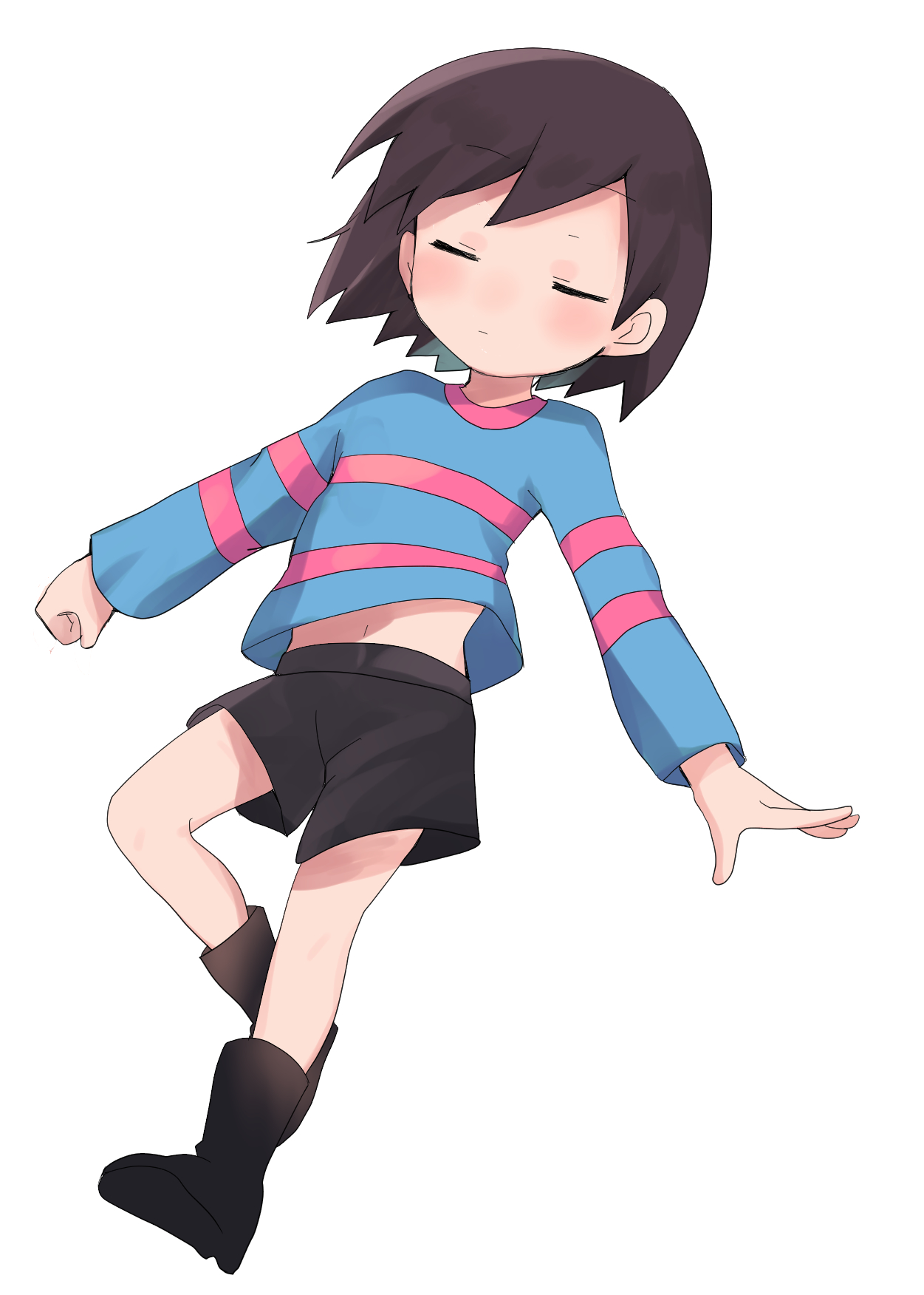 The Big ImageBoard (TBIB) - 1girl black shorts blue sweater brown hair ...