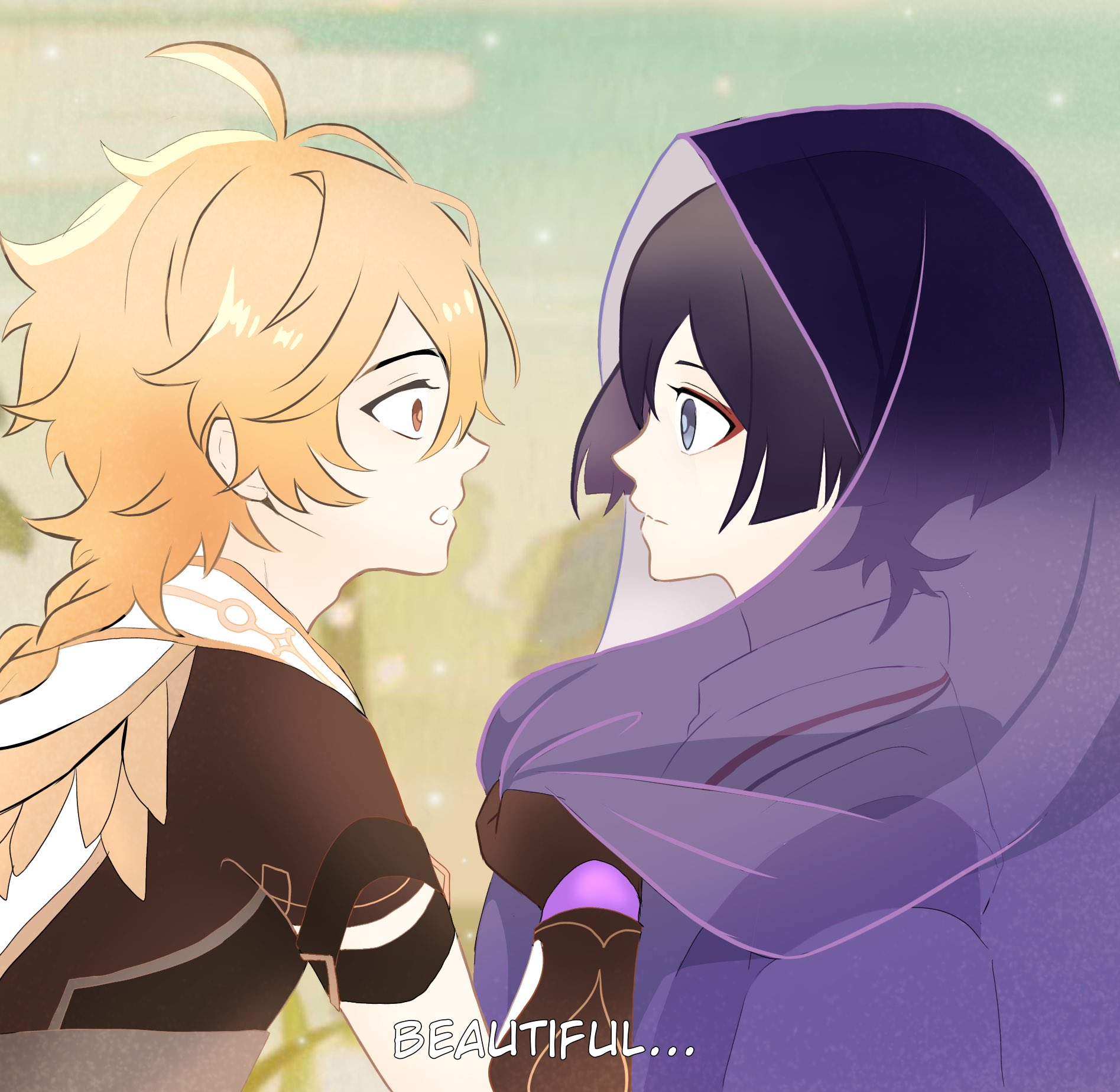 The Big ImageBoard (TBIB) - 2boys aether (genshin impact) ahoge arm ...