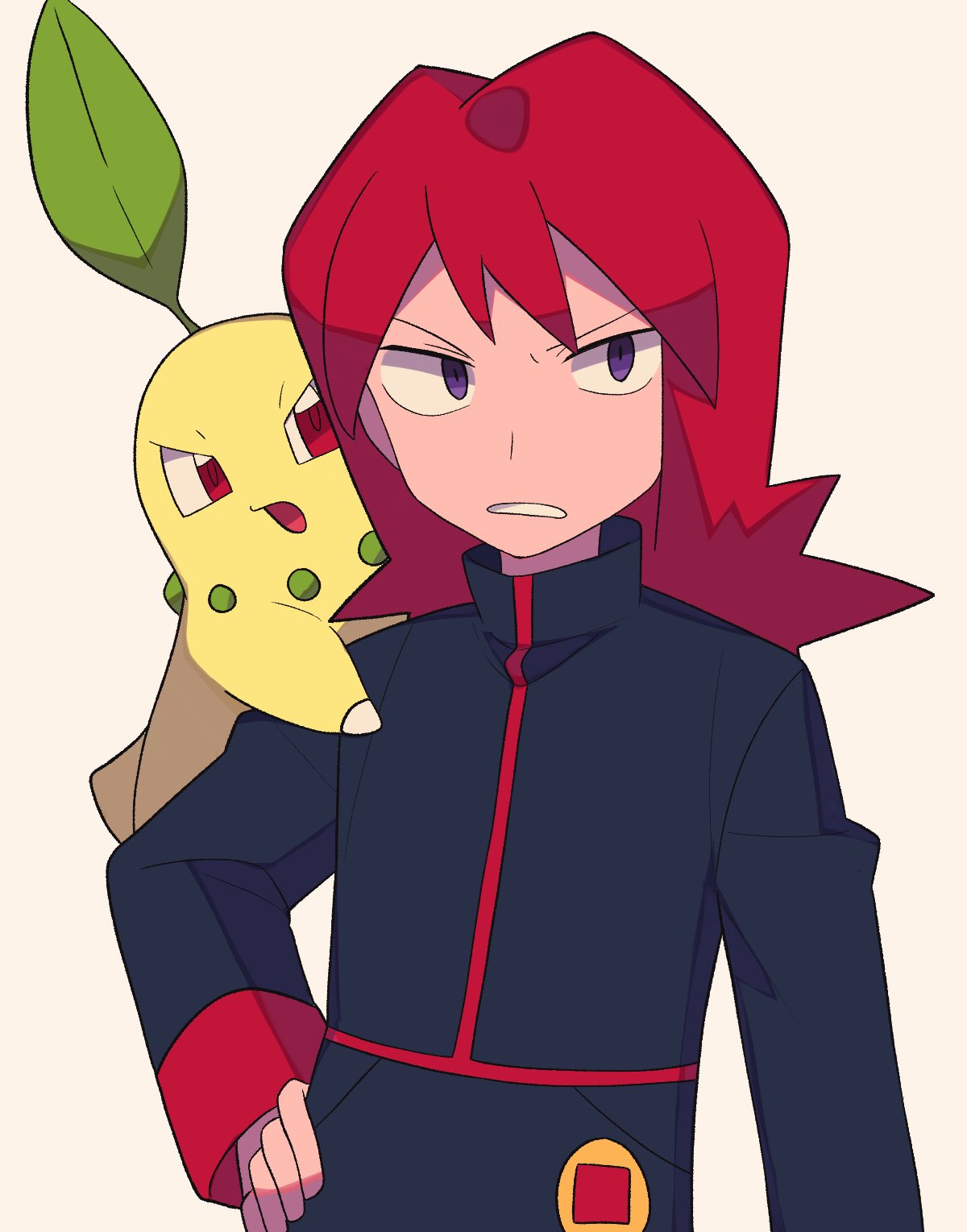 The Big ImageBoard (TBIB) - 1boy annoyed black jacket chikorita ...