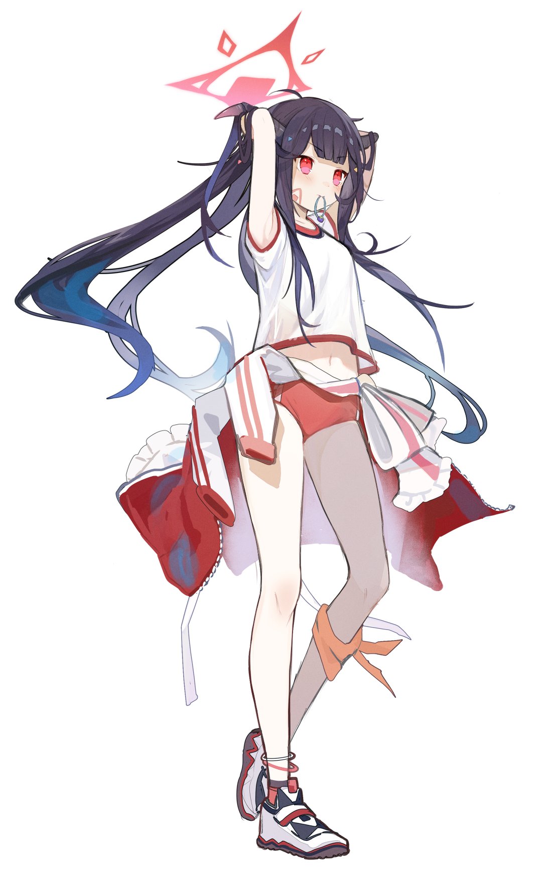 The Big ImageBoard (TBIB) - adjusting hair alternate costume armpit peek black hair blue archive ...