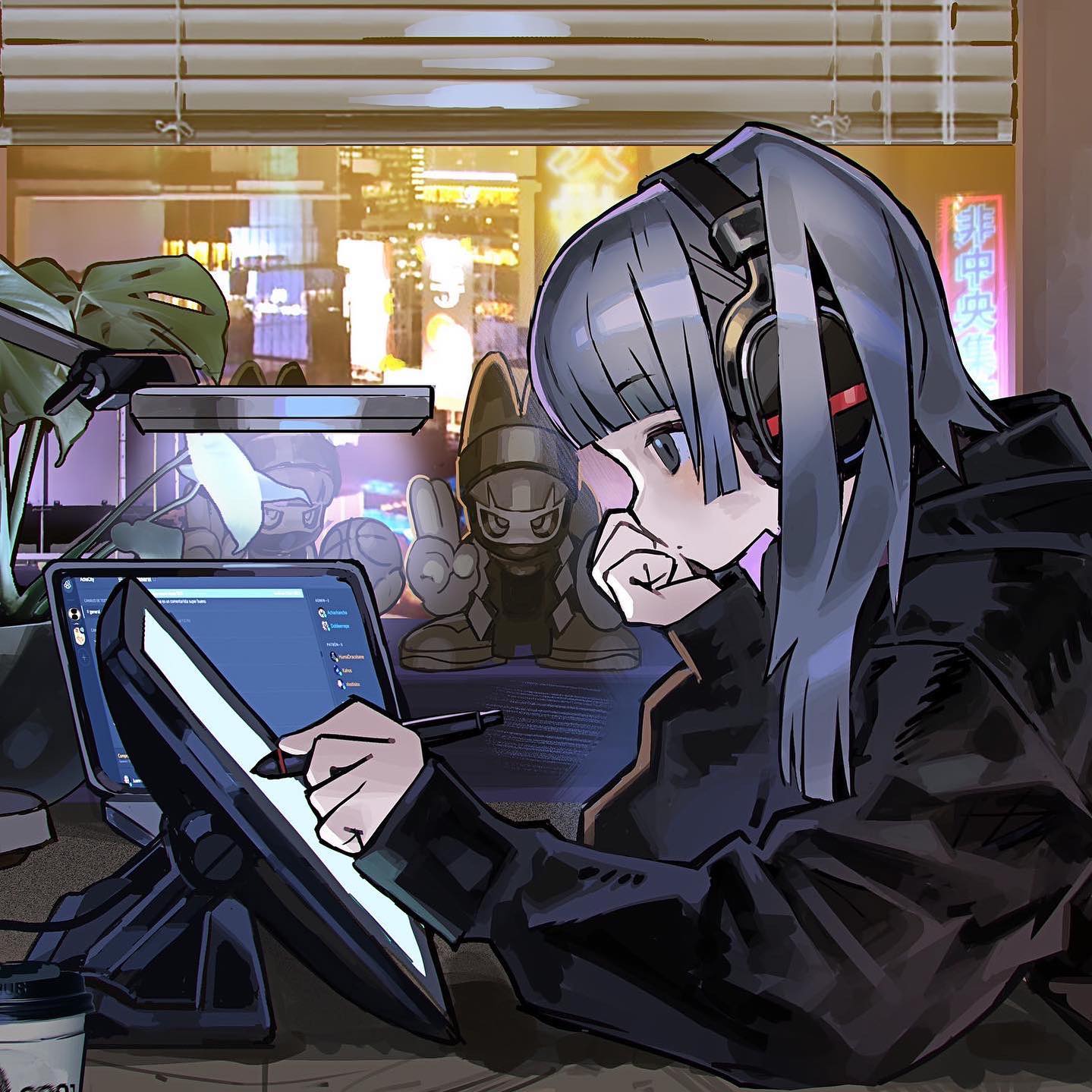 The Big ImageBoard (TBIB) - 1girl black eyes black hair black hoodie ...
