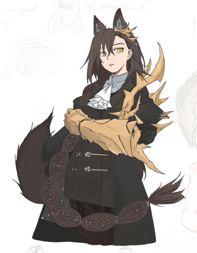 The Big ImageBoard (TBIB) - 1girl animal ears arknights ascot black coat black dress black ...