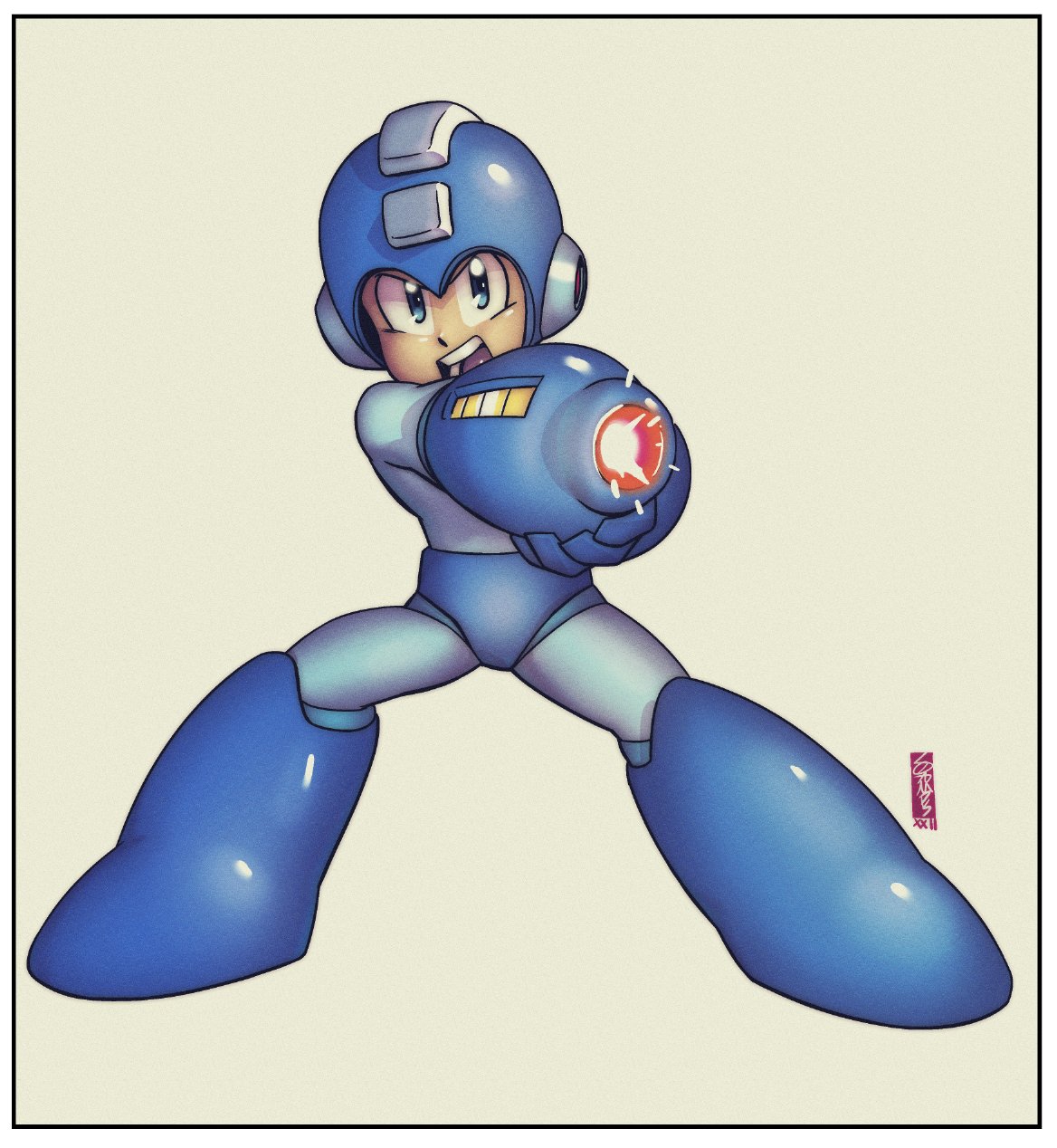 The Big ImageBoard (TBIB) - 1boy aiming arm cannon blue eyes border ...