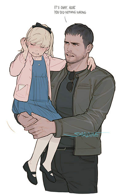 The Big ImageBoard (TBIB) - 1boy 1girl aged down blonde hair brown hair chris redfield dress ...