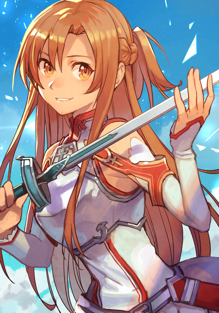 The Big ImageBoard (TBIB) - 1girl asuna (sao) asymmetrical bangs bangs bare shoulders braid ...