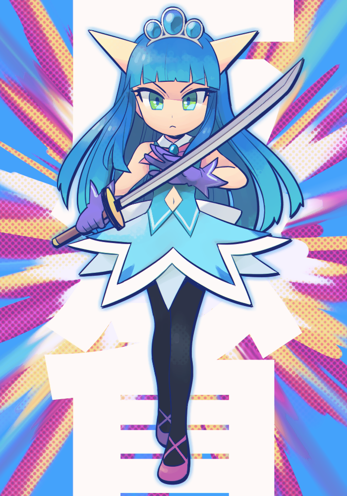 The Big ImageBoard (TBIB) - 1girl blue dress blue eyes blue hair blunt bangs clothing cutout ...