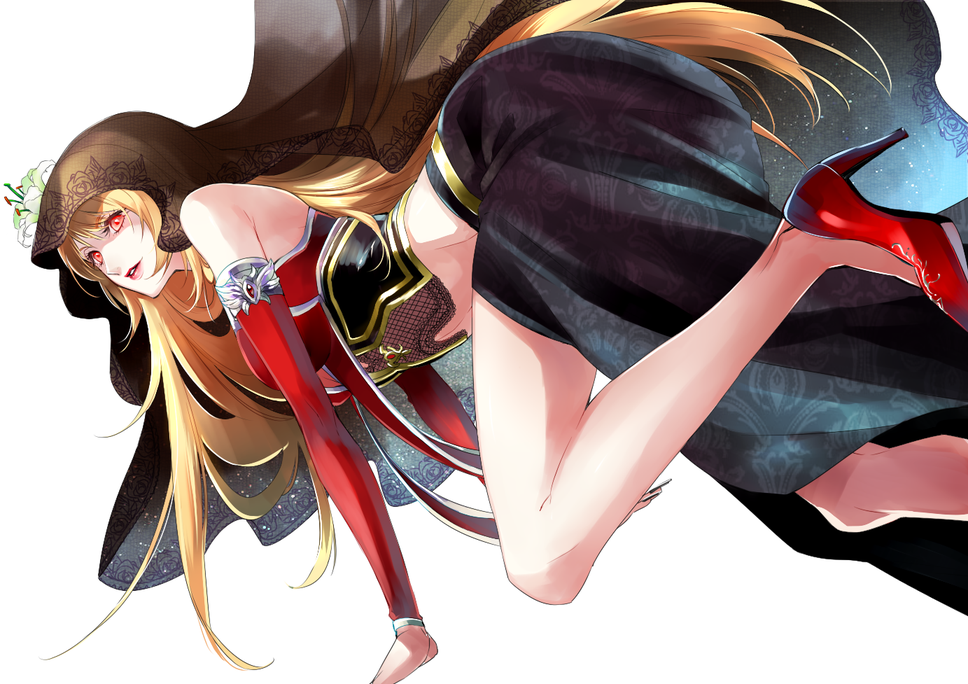 The Big ImageBoard (TBIB) - 1girl black skirt black veil blonde hair dutch angle fina (ffbe ...