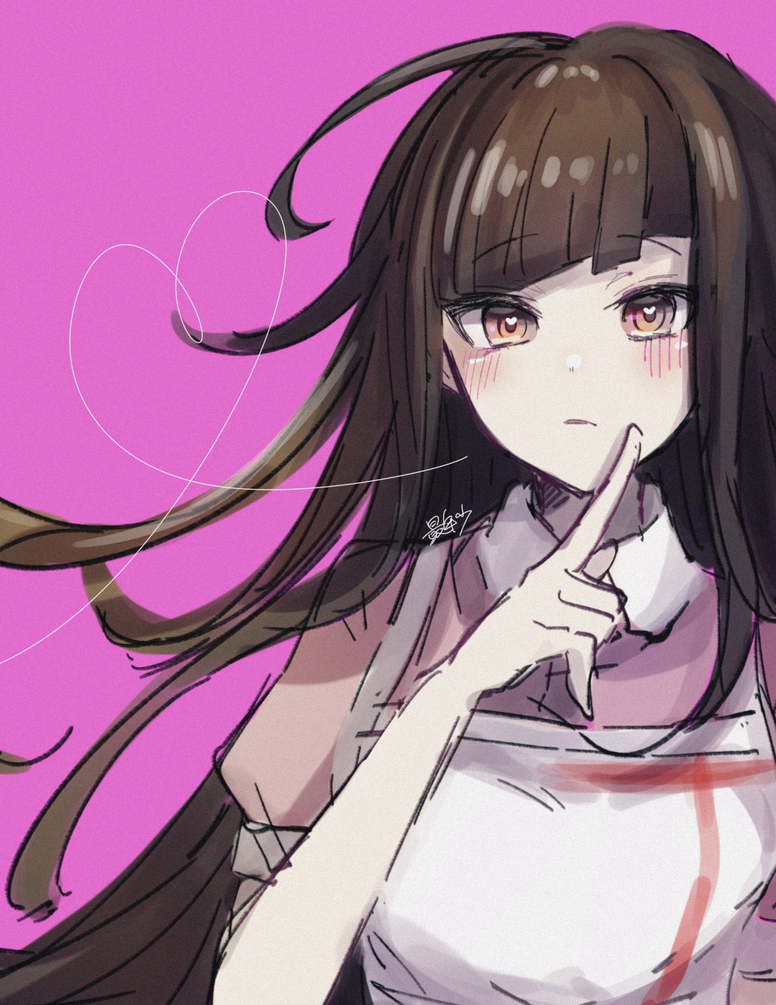 The Big ImageBoard (TBIB) - 1girl apron bangs black hair blunt bangs ...