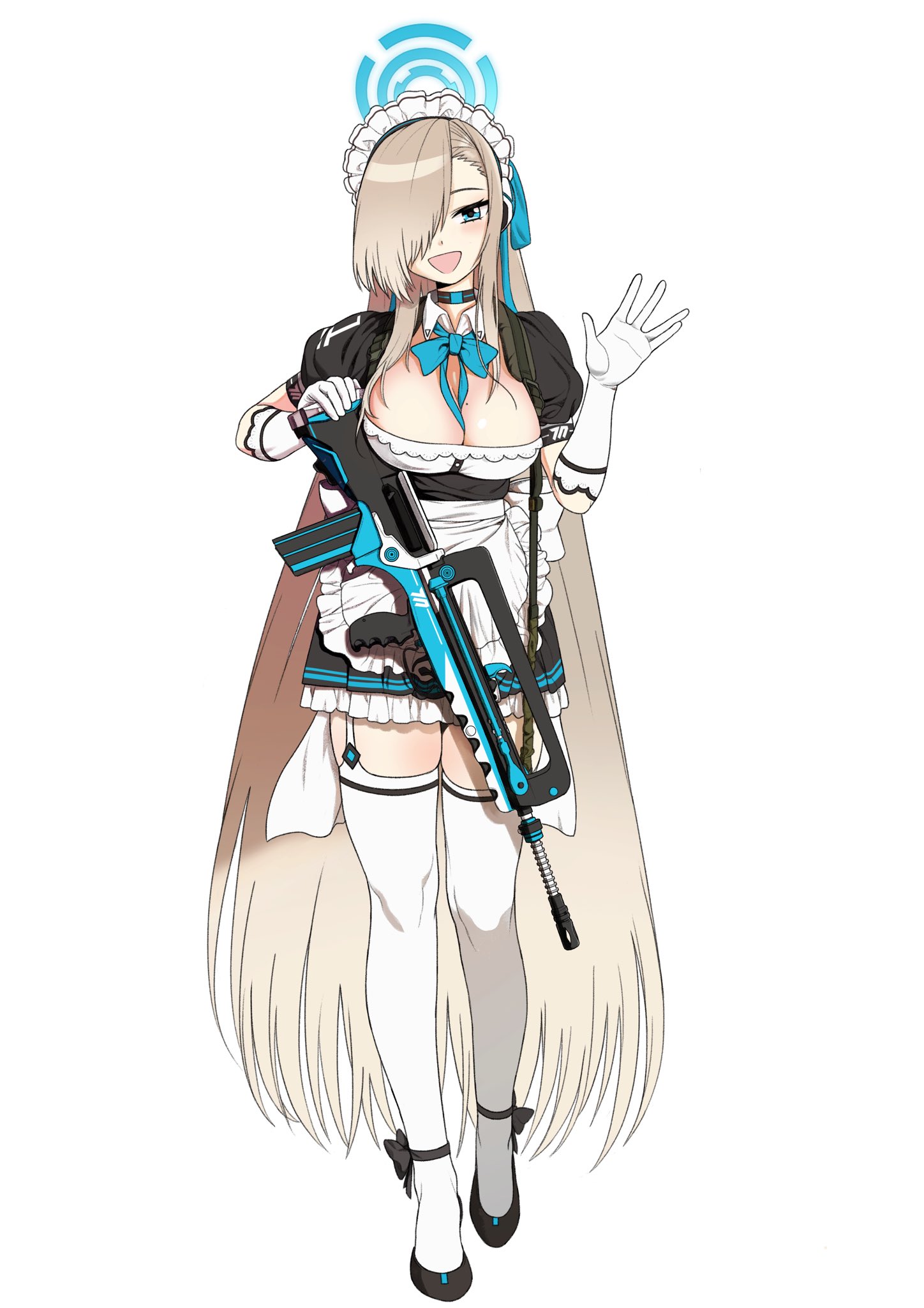 The Big ImageBoard (TBIB) - 1girl assault rifle asuna (blue archive) blonde hair blue archive ...