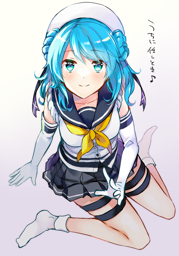 The Big ImageBoard (TBIB) - 1girl anbutter siruko aqua eyes aqua hair beret blush breasts ...