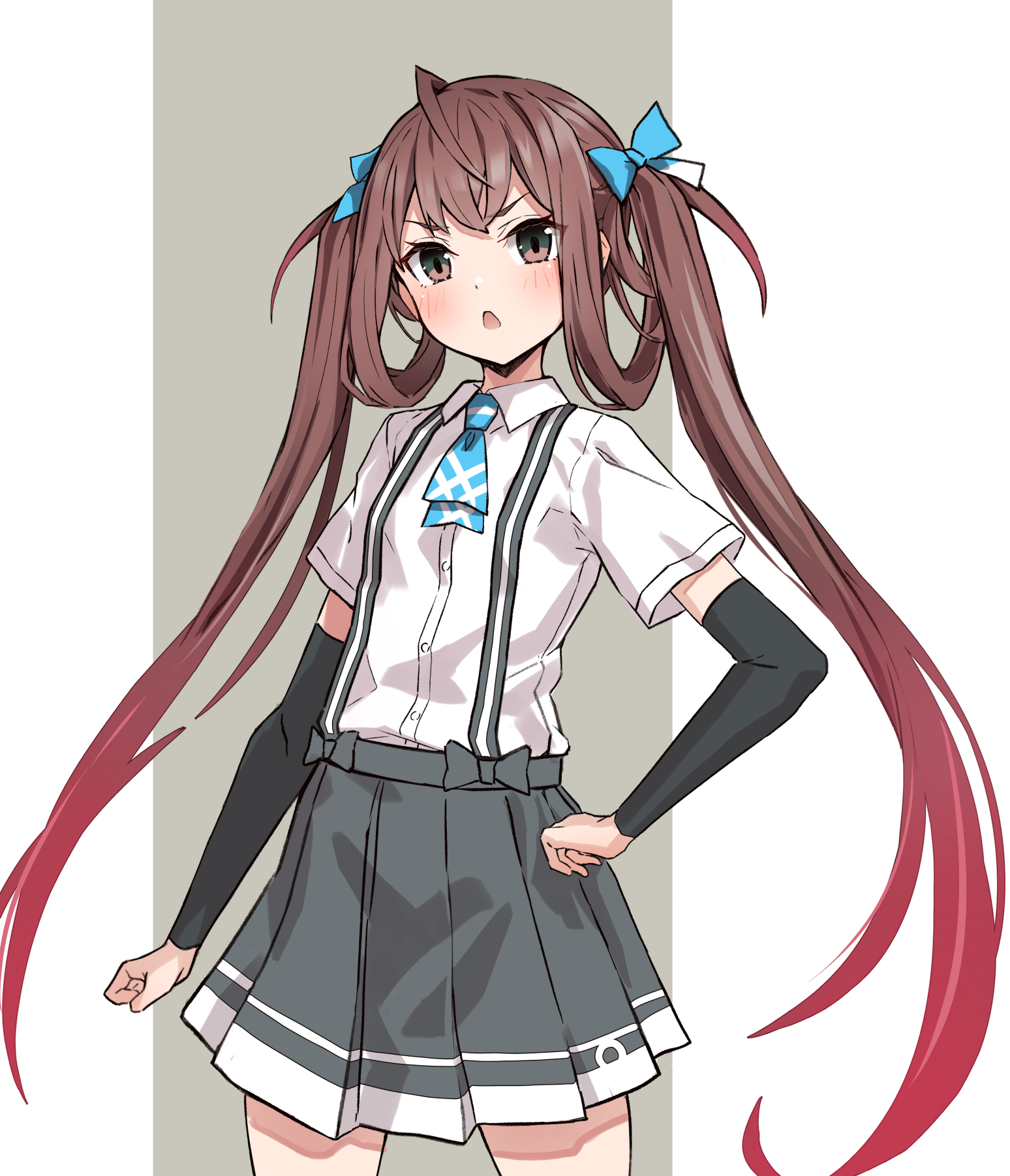 The Big ImageBoard (TBIB) - 1girl arm warmers asagumo (kancolle) ascot blue ascot blush brown ...